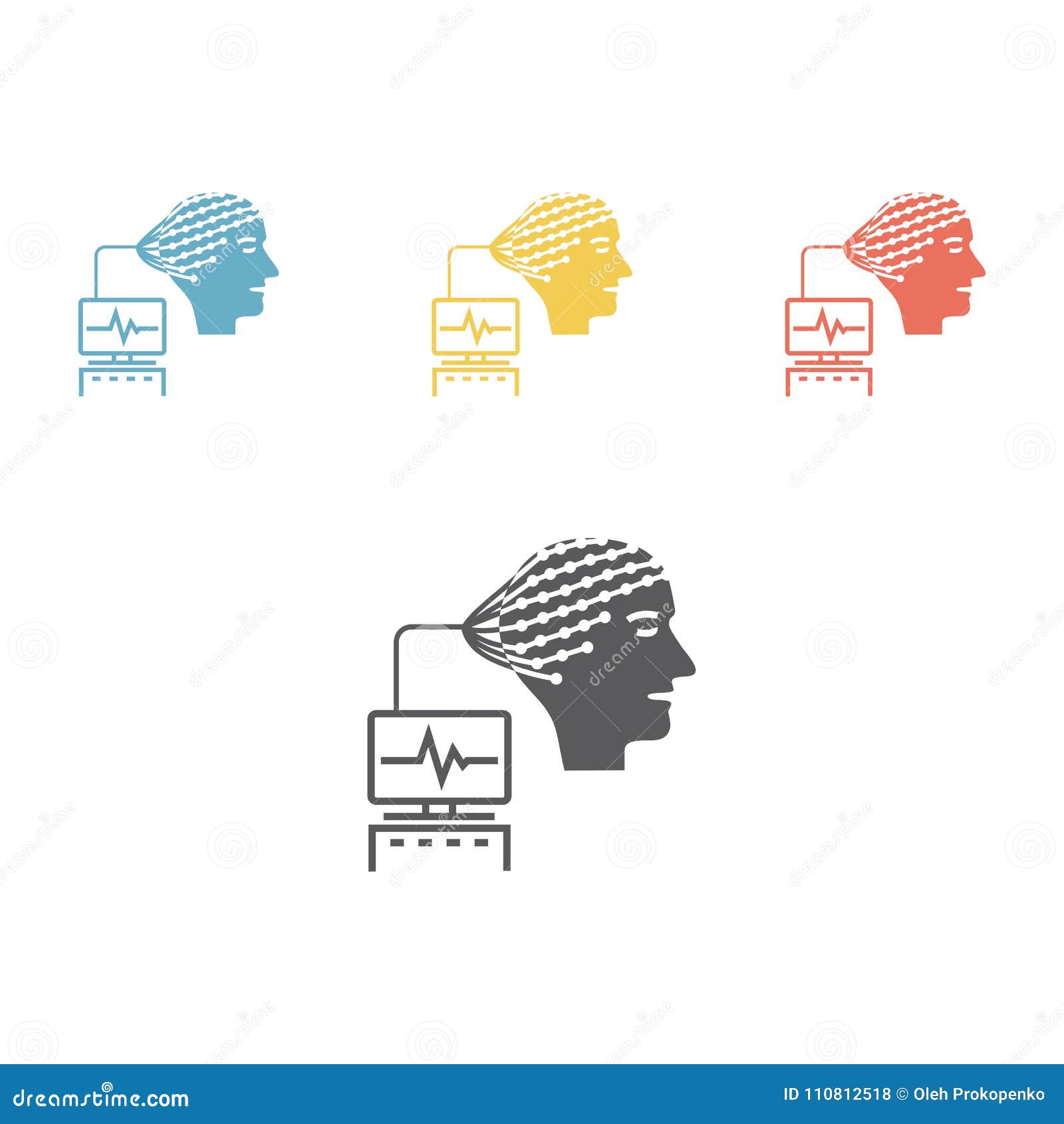Electroencephalography . Flat Icon Isolated. Vector Illustration. Stock ...