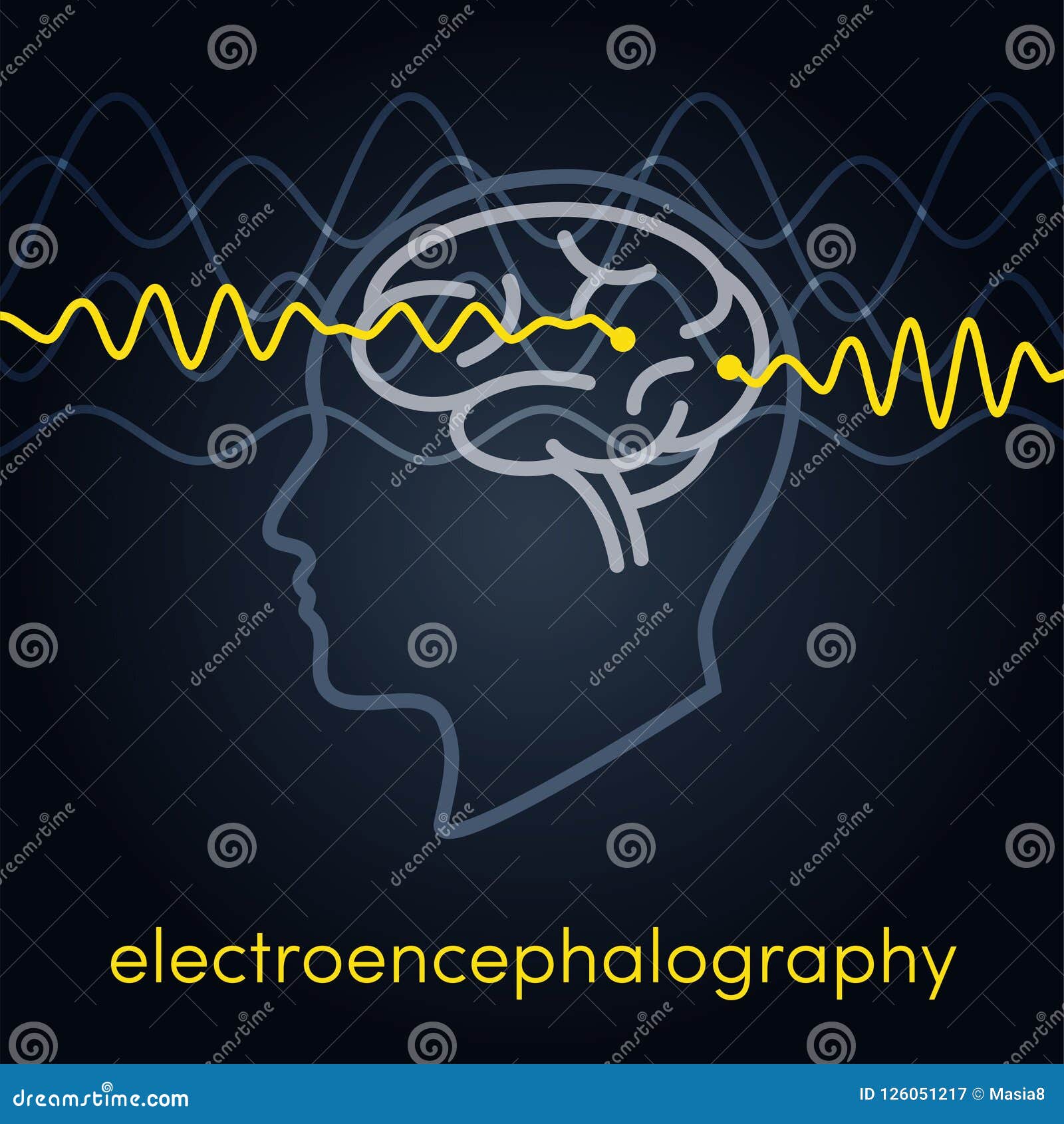 Brain waves vector icon stock illustration. Illustration of nervous ...