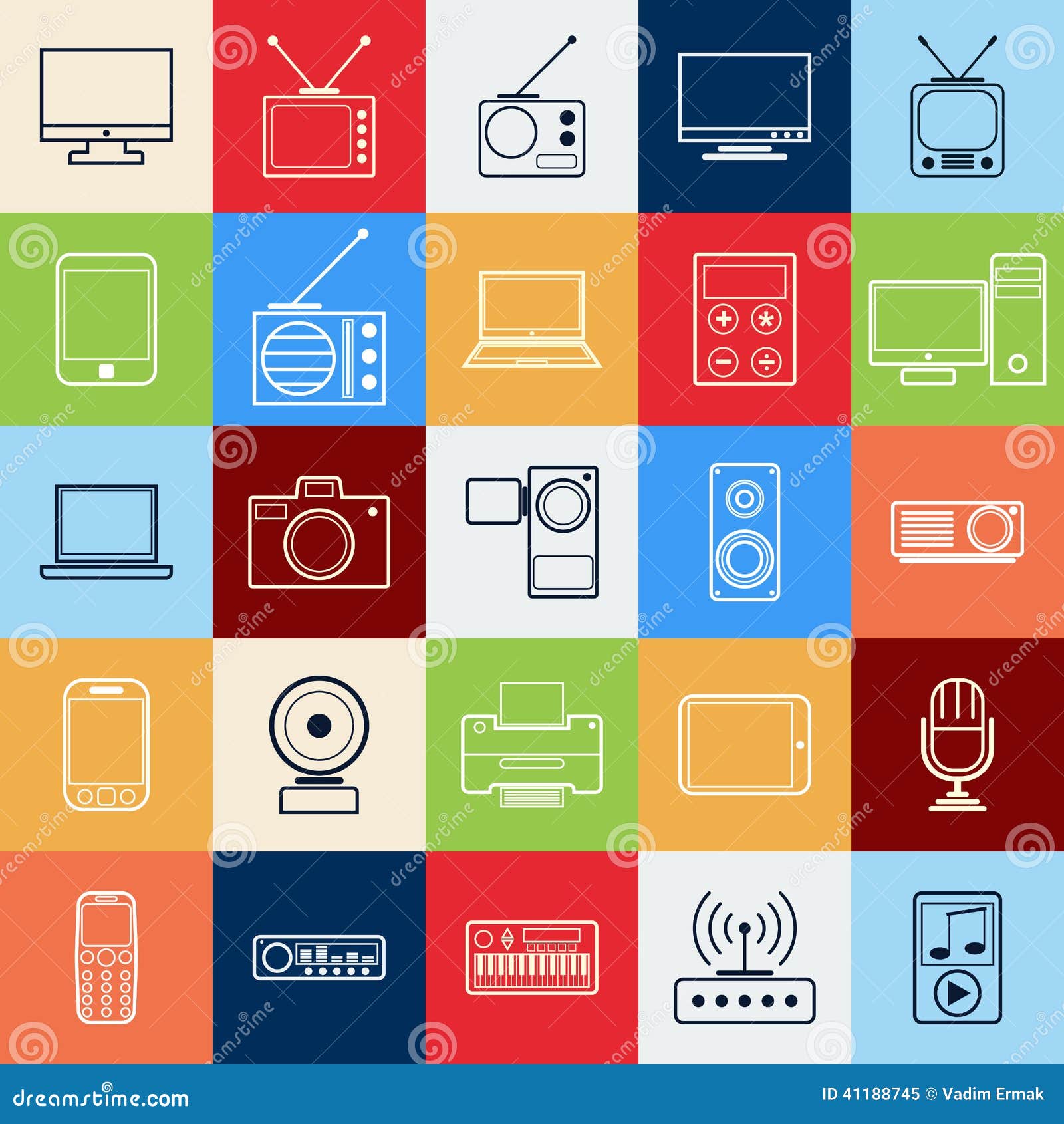 Electronic Icons Collection Stock Vector - Illustration of icon, screen ...