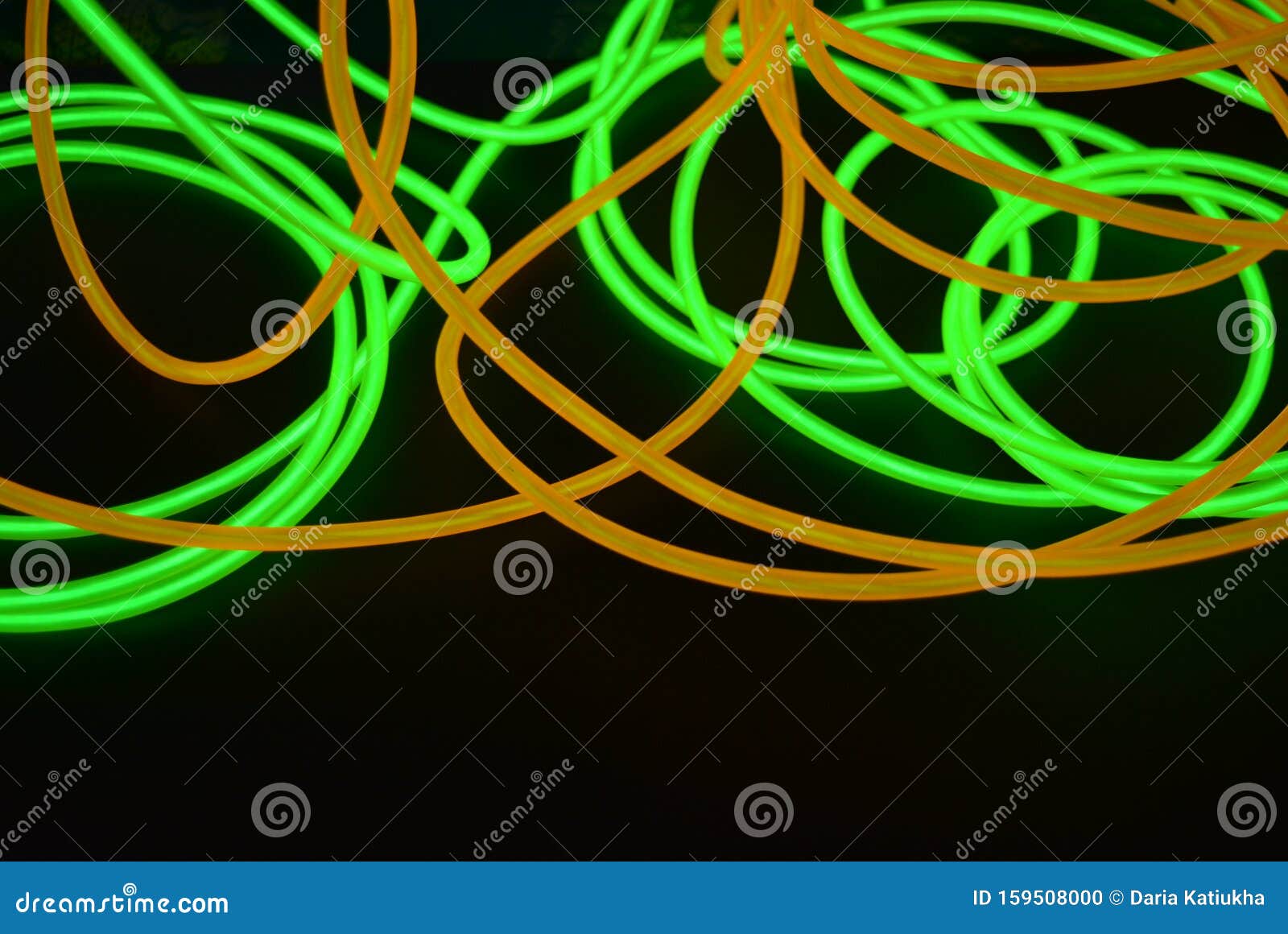 Bright Luminous Yellow and Green, Lime Neon Wires in Different Formats ...