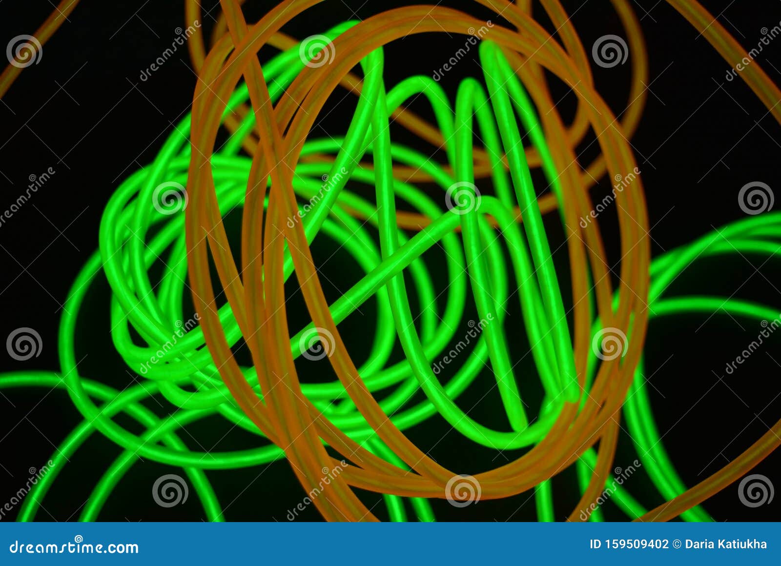 Bright Luminous Yellow and Green, Lime Neon Wires in Different Formats ...