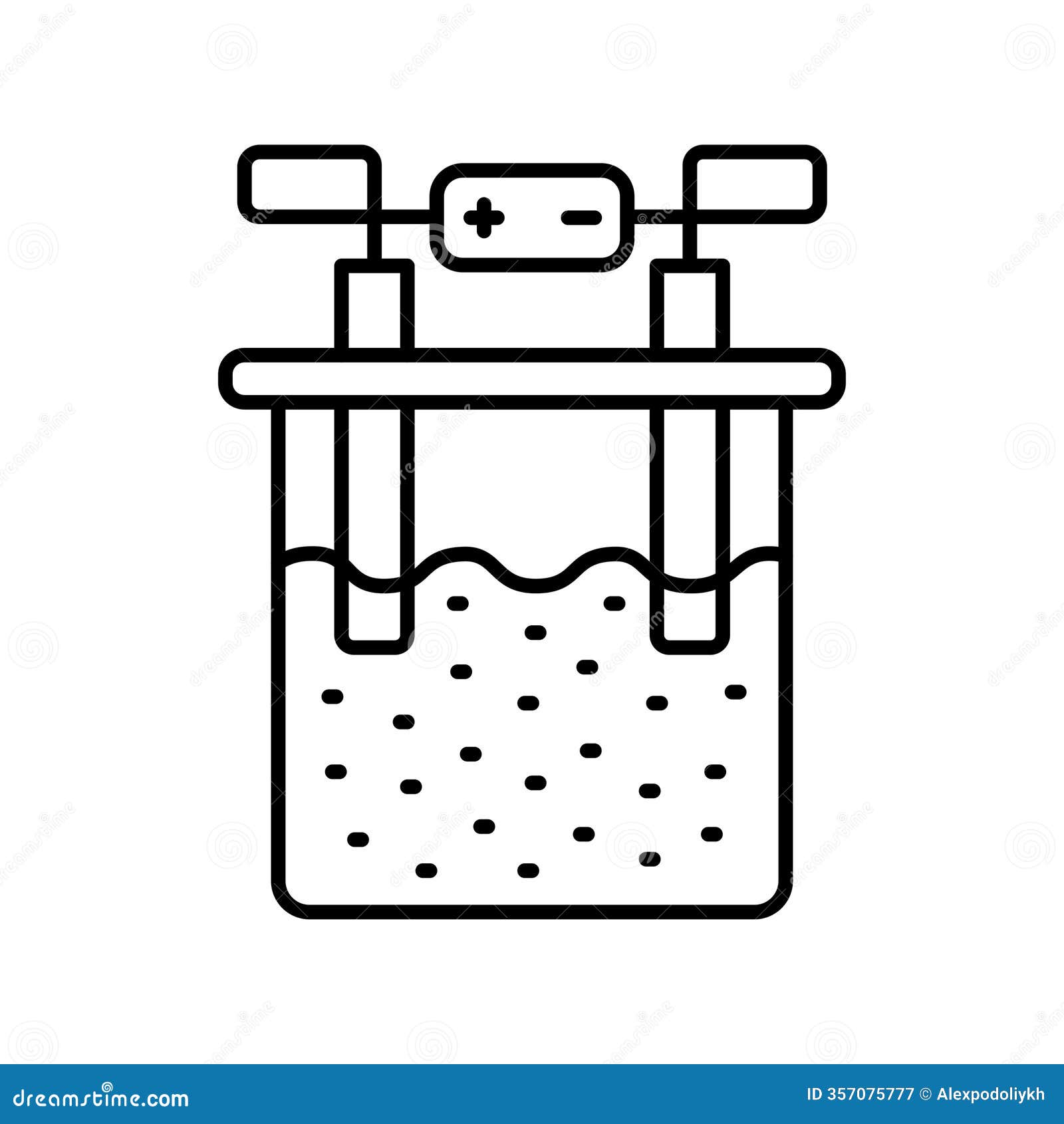 Electrolysis Line Icon, Anode And Cathode, Vector | CartoonDealer.com #235524626