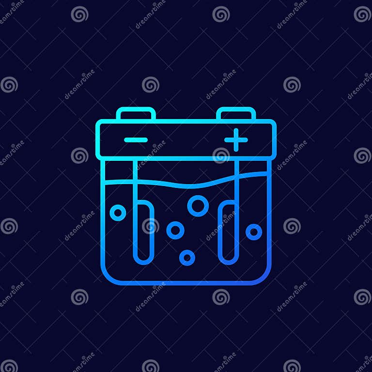 Electrolysis Line Icon, Anode and Cathode, Vector Stock Vector ...