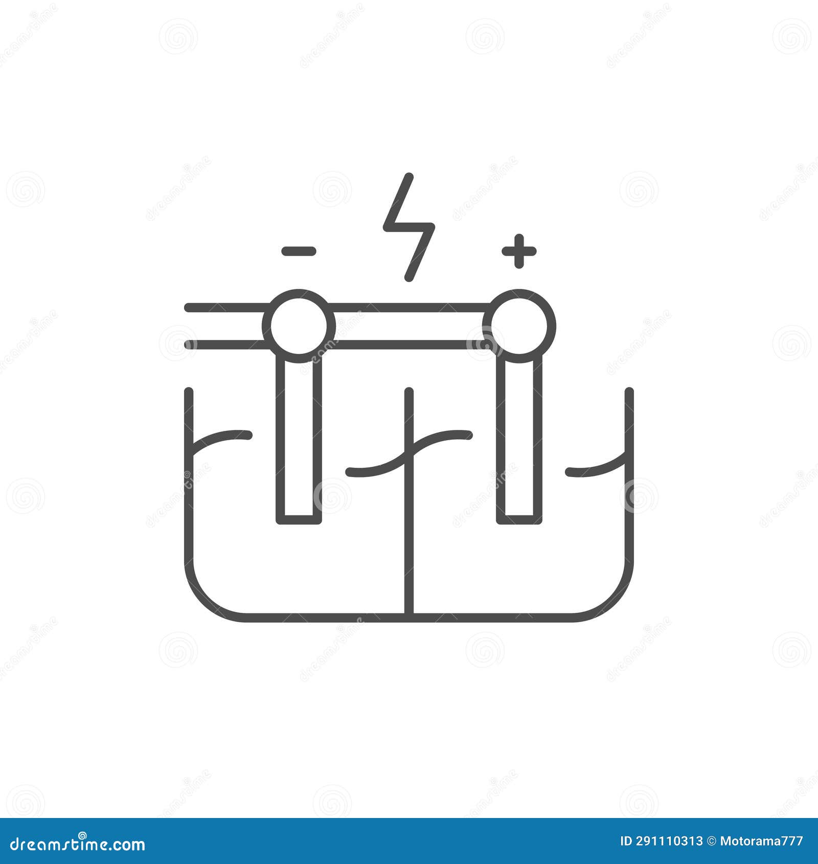 Electrolysis Line Icon, Anode And Cathode, Vector | CartoonDealer.com ...
