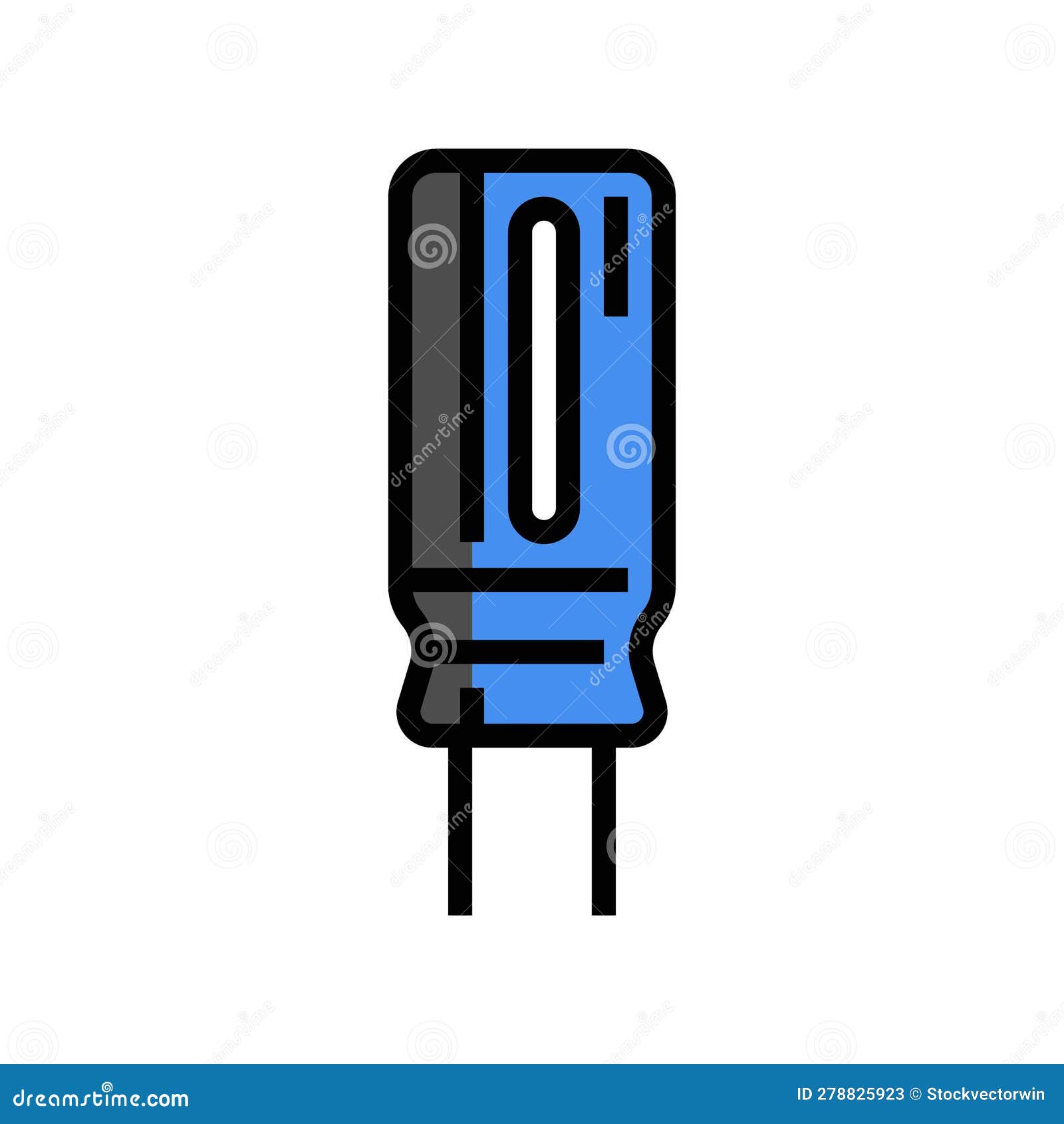 Electrolytic Capacitor Electronic Component Color Icon Vector ...