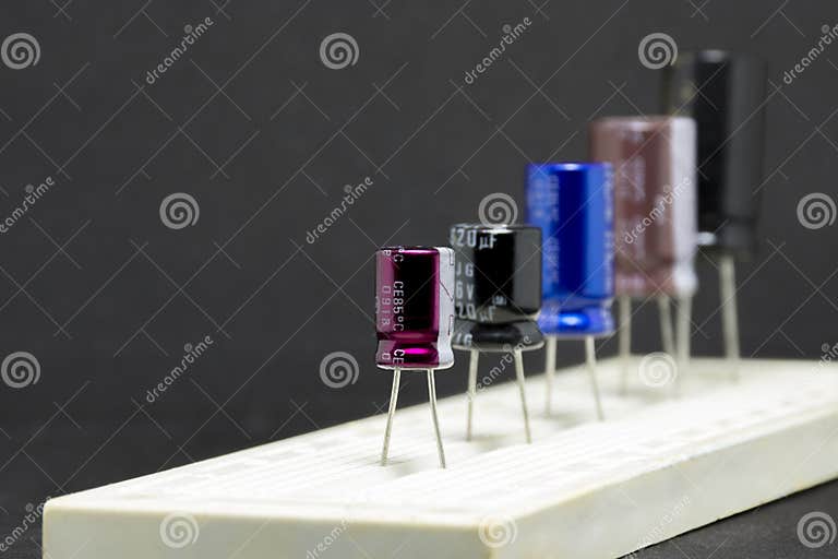 Electrolytic Capacitors Installed in Pcb Circuit Board, Multi Co Stock ...