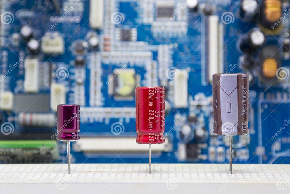 Electrolytic Capacitors, Multi Color and Many Sizes an Installed Stock ...