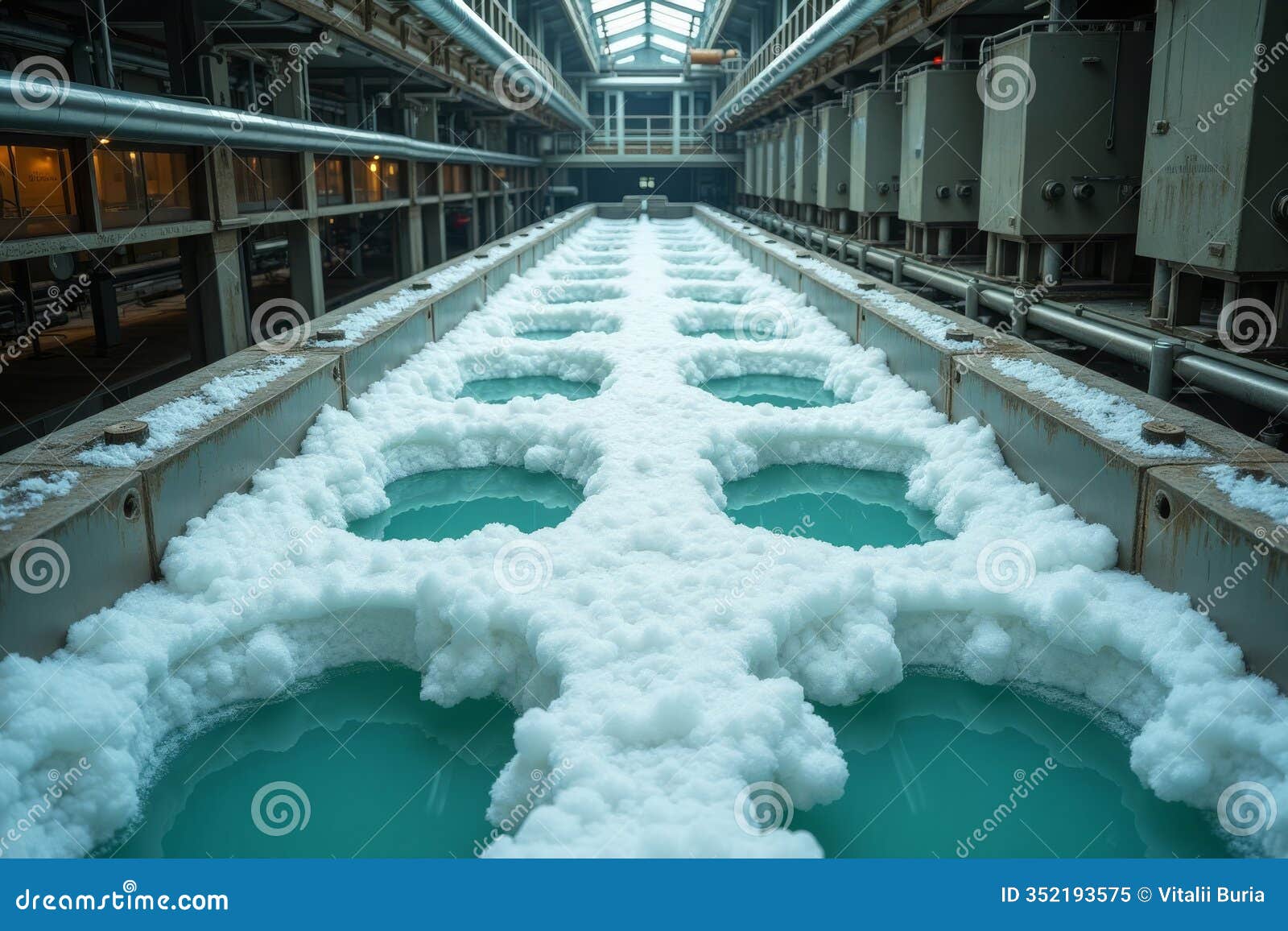 Electrolytic Refining in Tanks, Generative Ai Stock Illustration ...