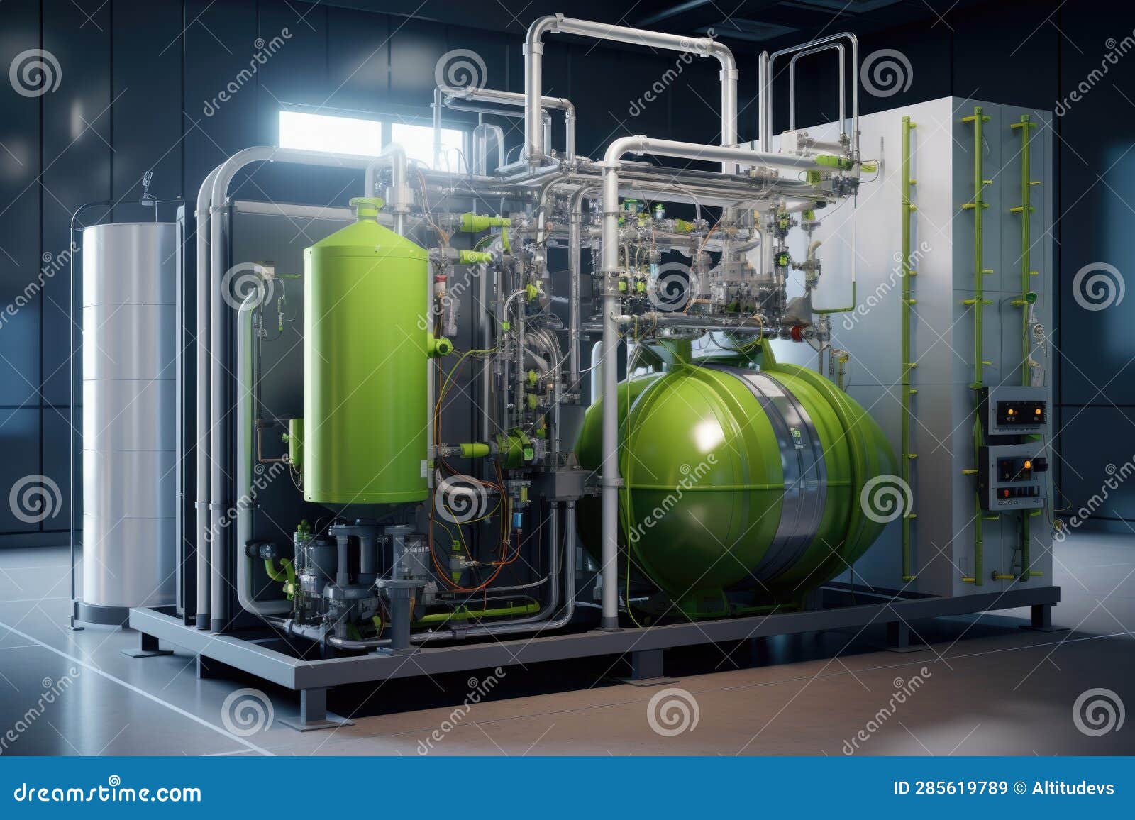 Electrolyzer Equipment for Green Hydrogen Production Stock Illustration ...
