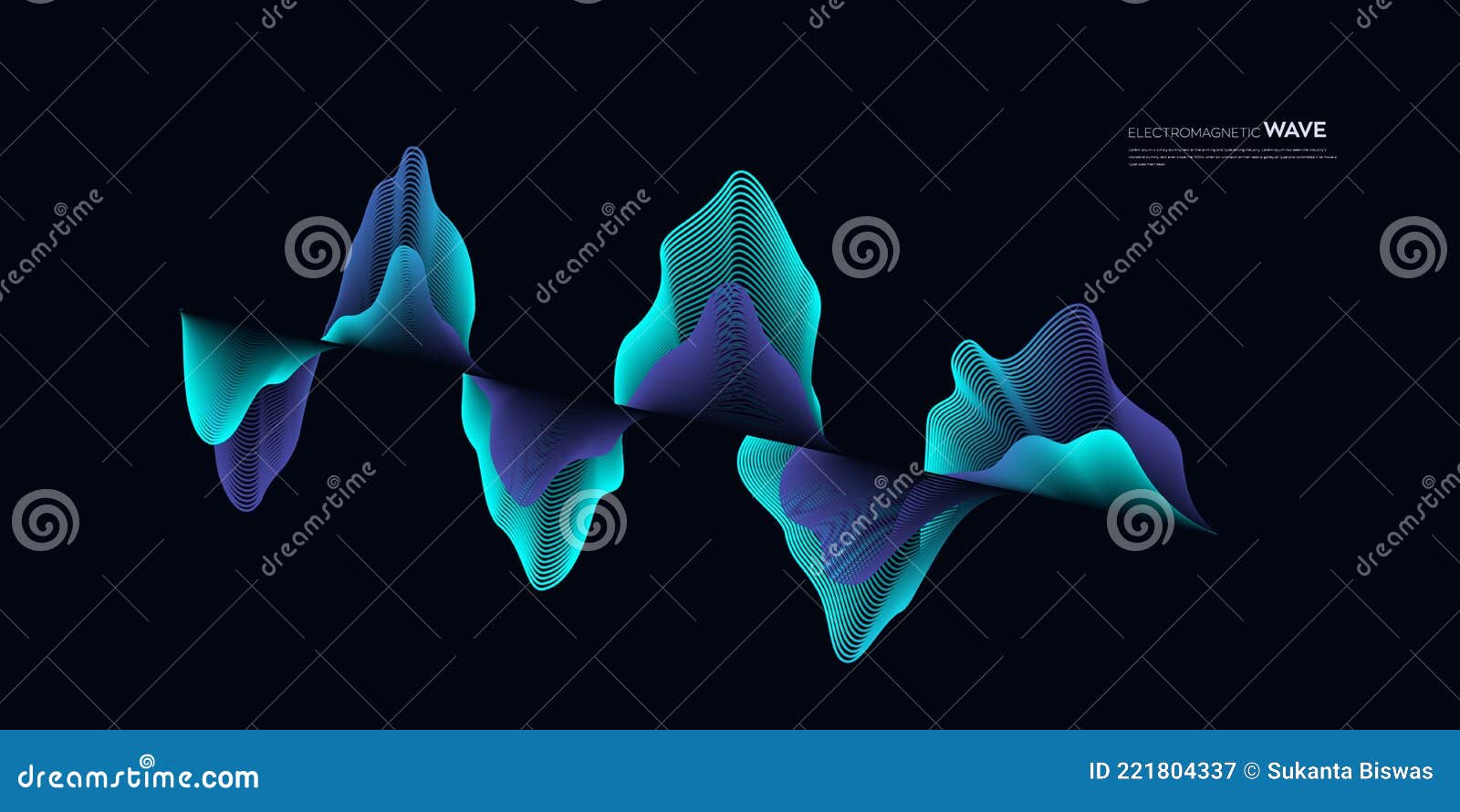 Electromagnet Wave Vector Element With Abstract Colorful Lines ...