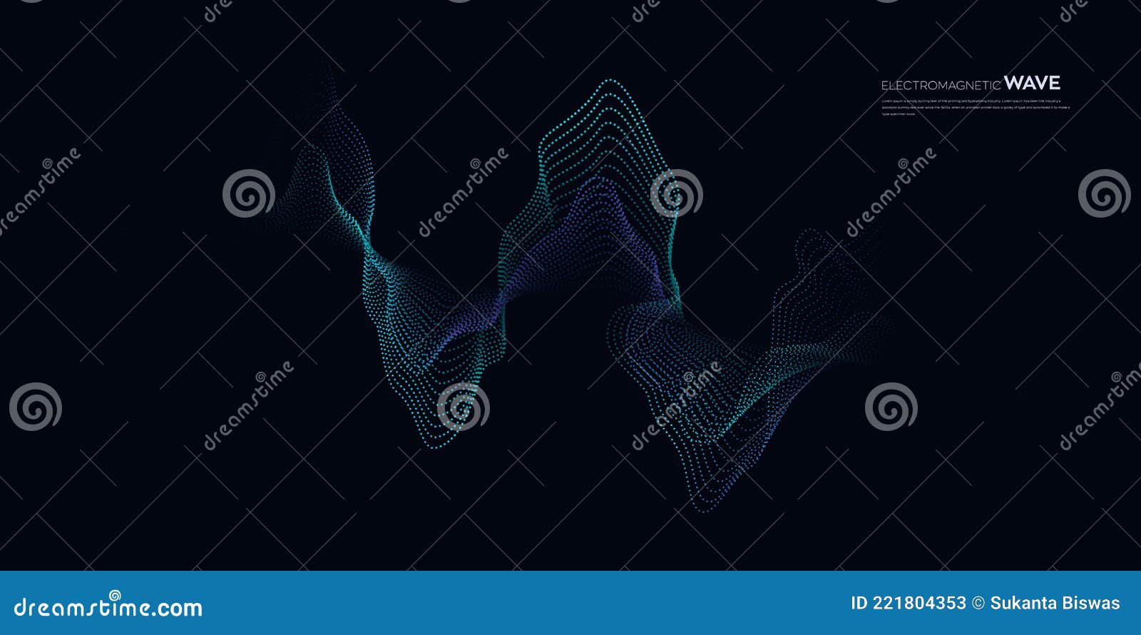 Electromagnet Wave Vector Element With Abstract Colorful Lines ...