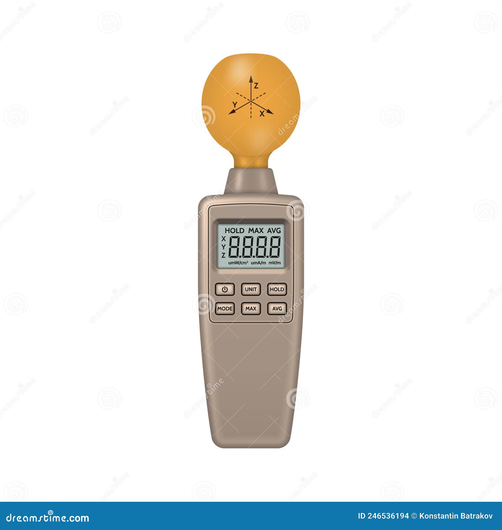 Electromagnetic Background Meter. Stock Vector - Illustration of ...