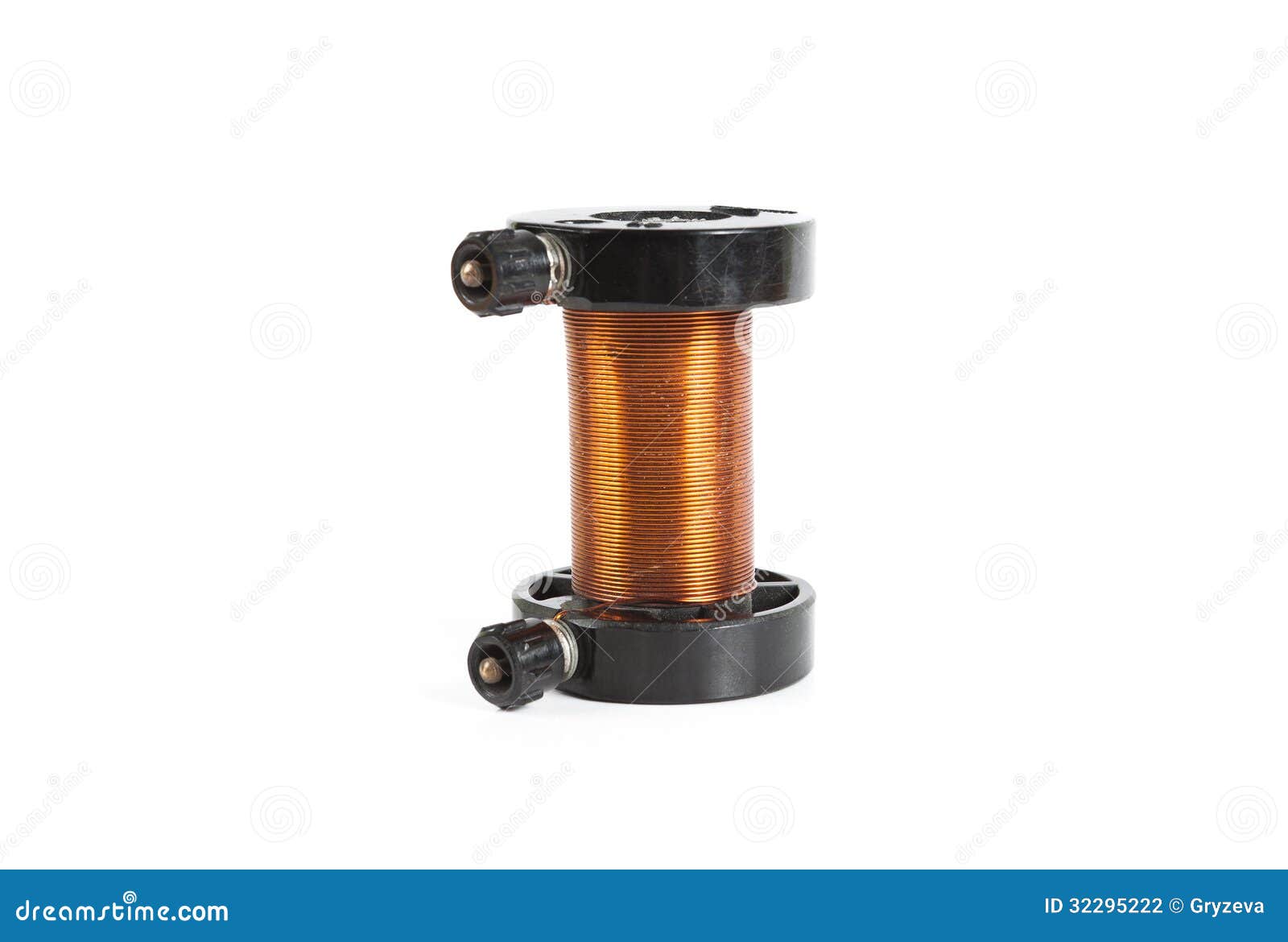 Electromagnetic Coil Isolated on White Background Stock Photo - Image ...