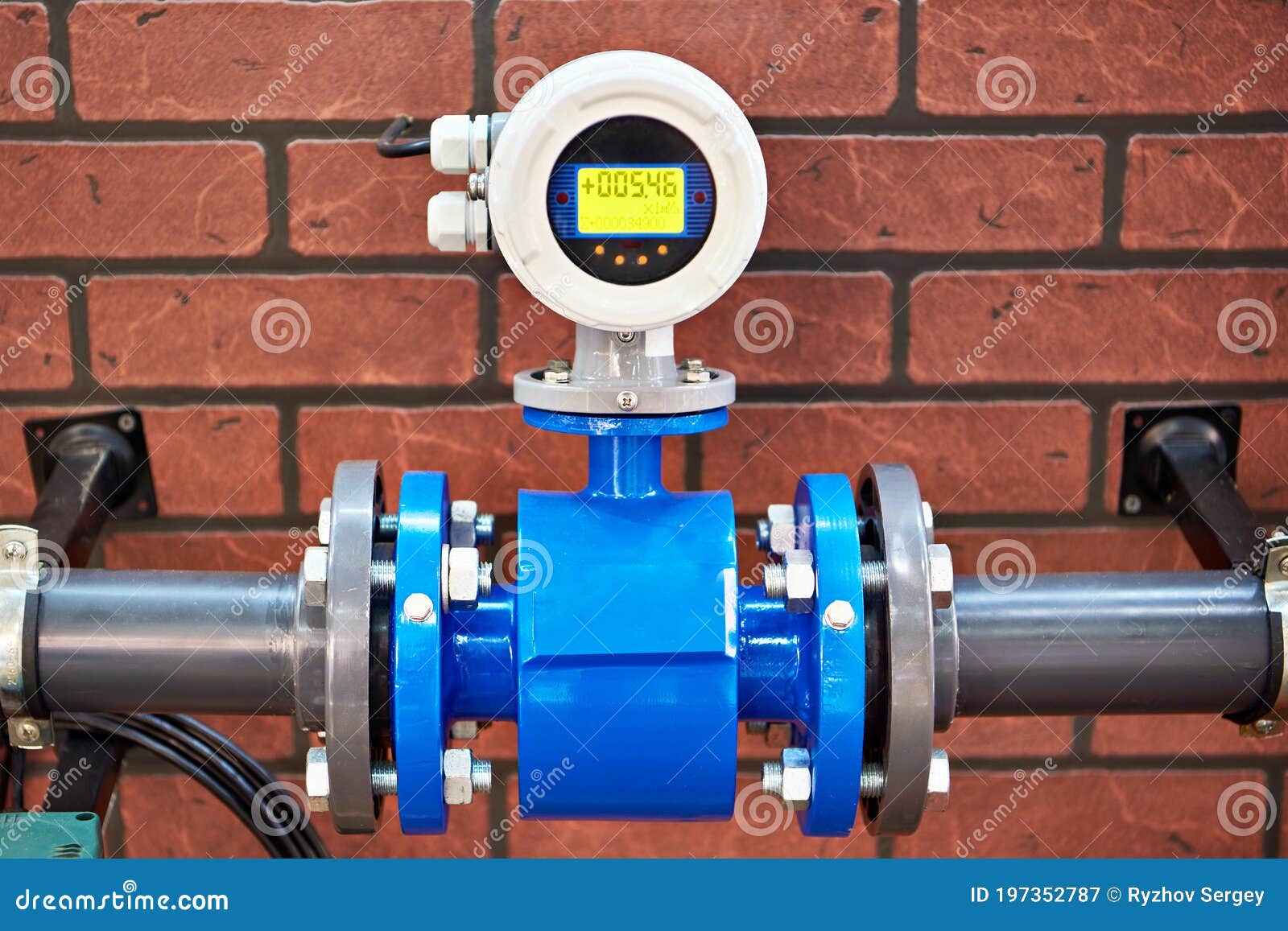 Electromagnetic Flowmeter Detector Stock Image - Image of pipe ...