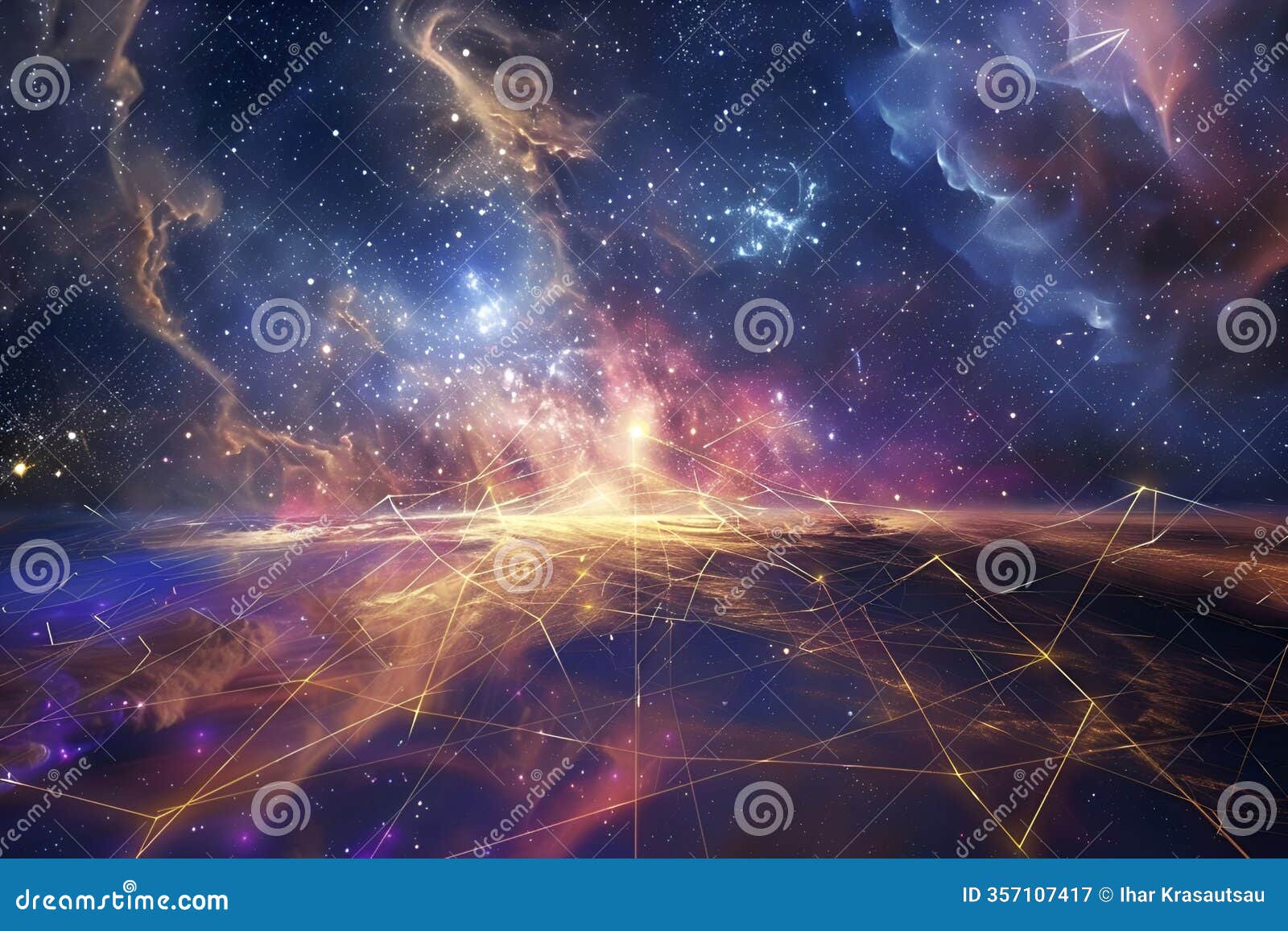 Electromagnetic Impulse in Outer Space Vibrant Artistic Depiction Stock ...