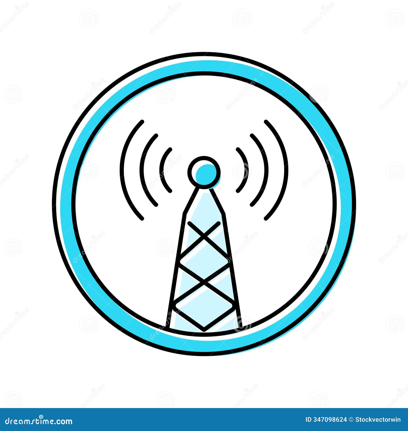 Electromagnetic Interference Label Color Icon Vector Illustration Stock ...