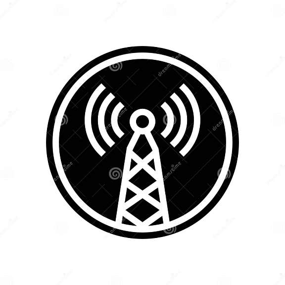 Electromagnetic Interference Label Glyph Icon Vector Illustration Stock ...