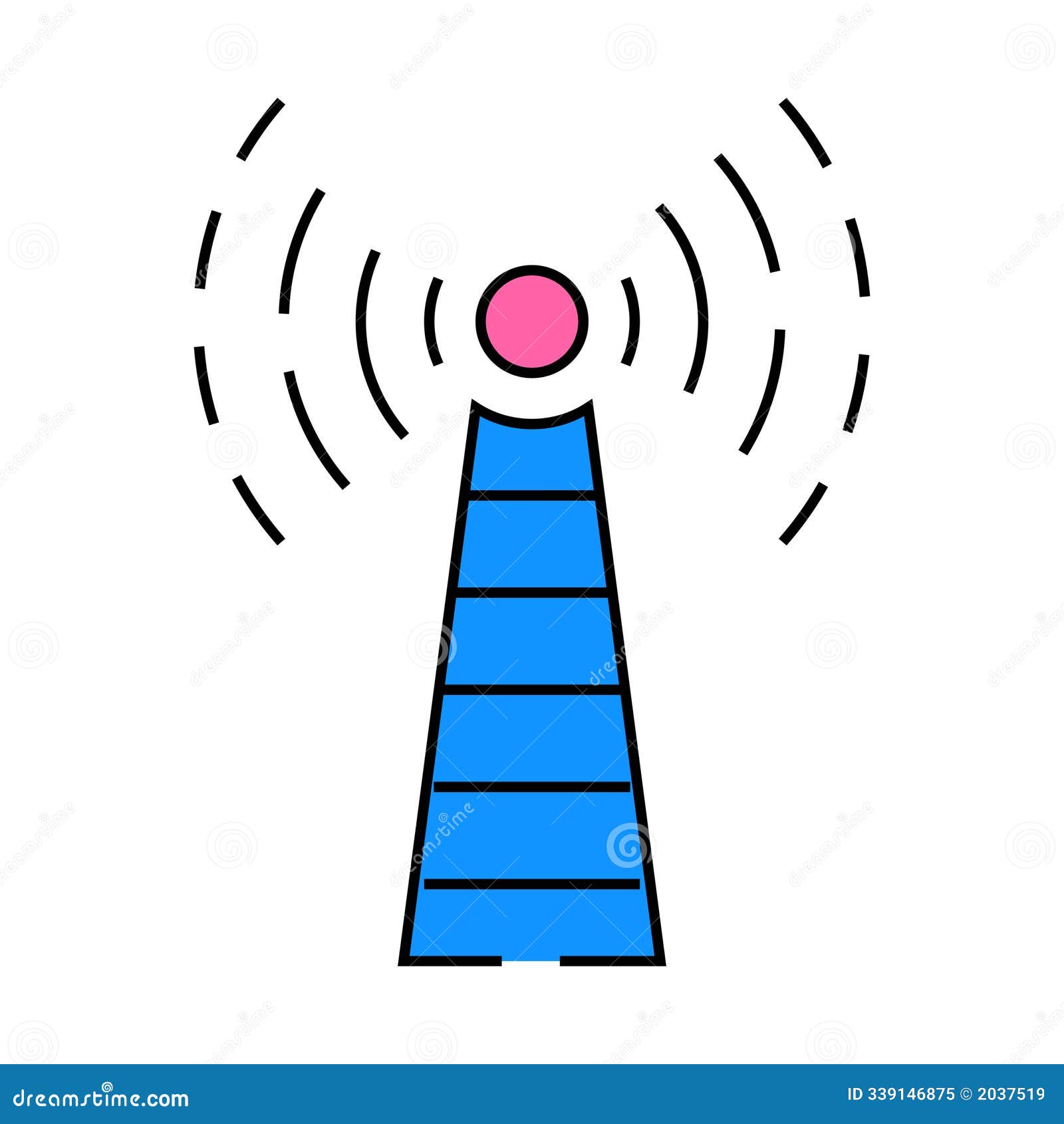 Electromagnetic Interference Label Icon Doodle Illustration Royalty ...