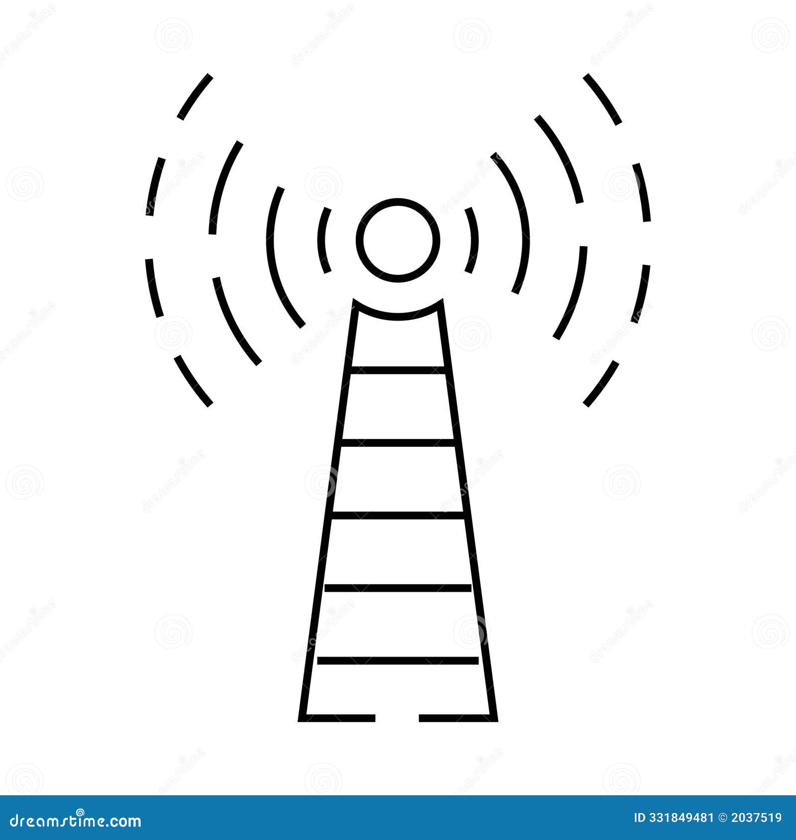 Electromagnetic Interference Label Line Icon Vector Illustration Stock ...