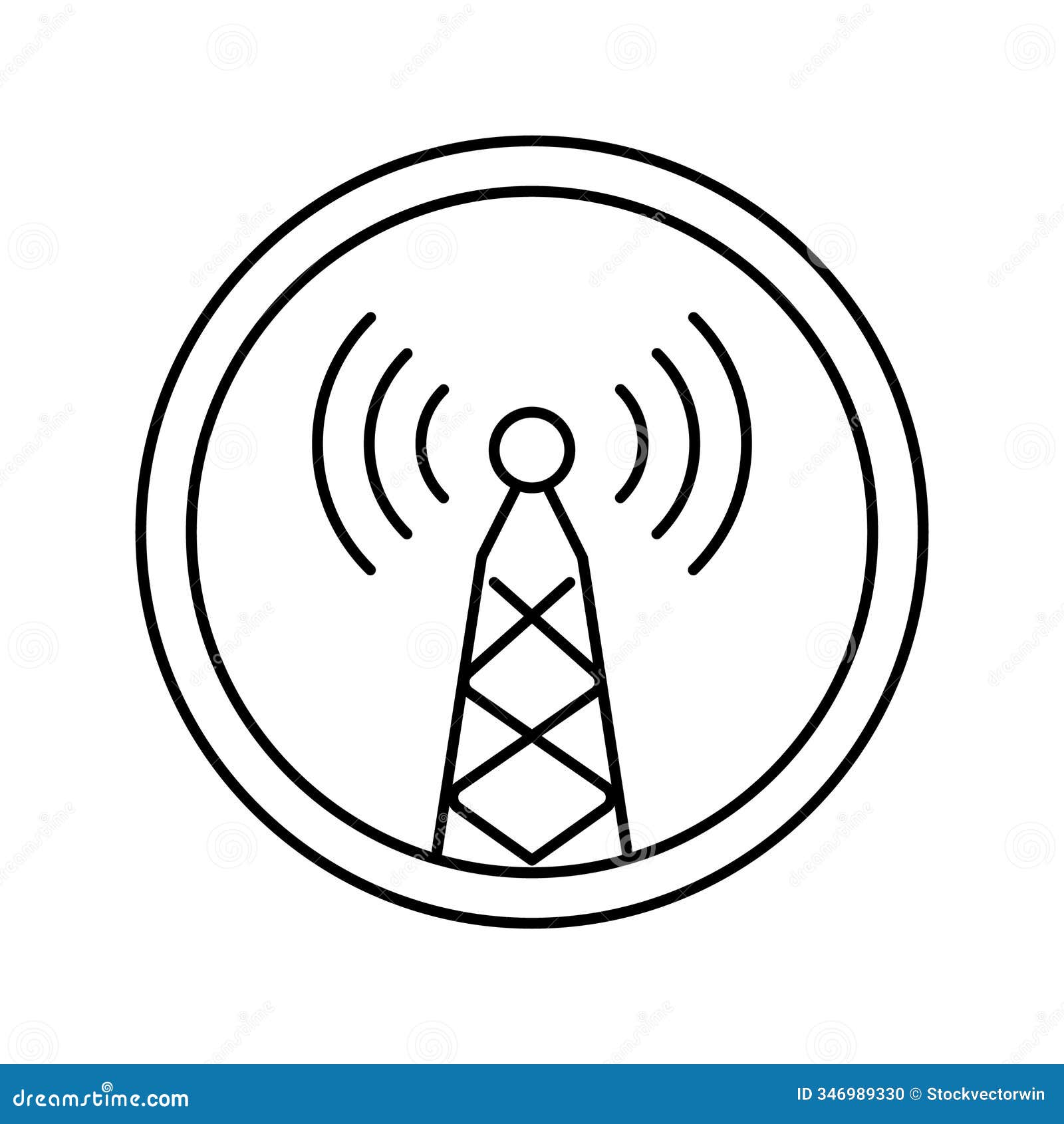 Electromagnetic Interference Label Line Icon Vector Illustration Stock ...