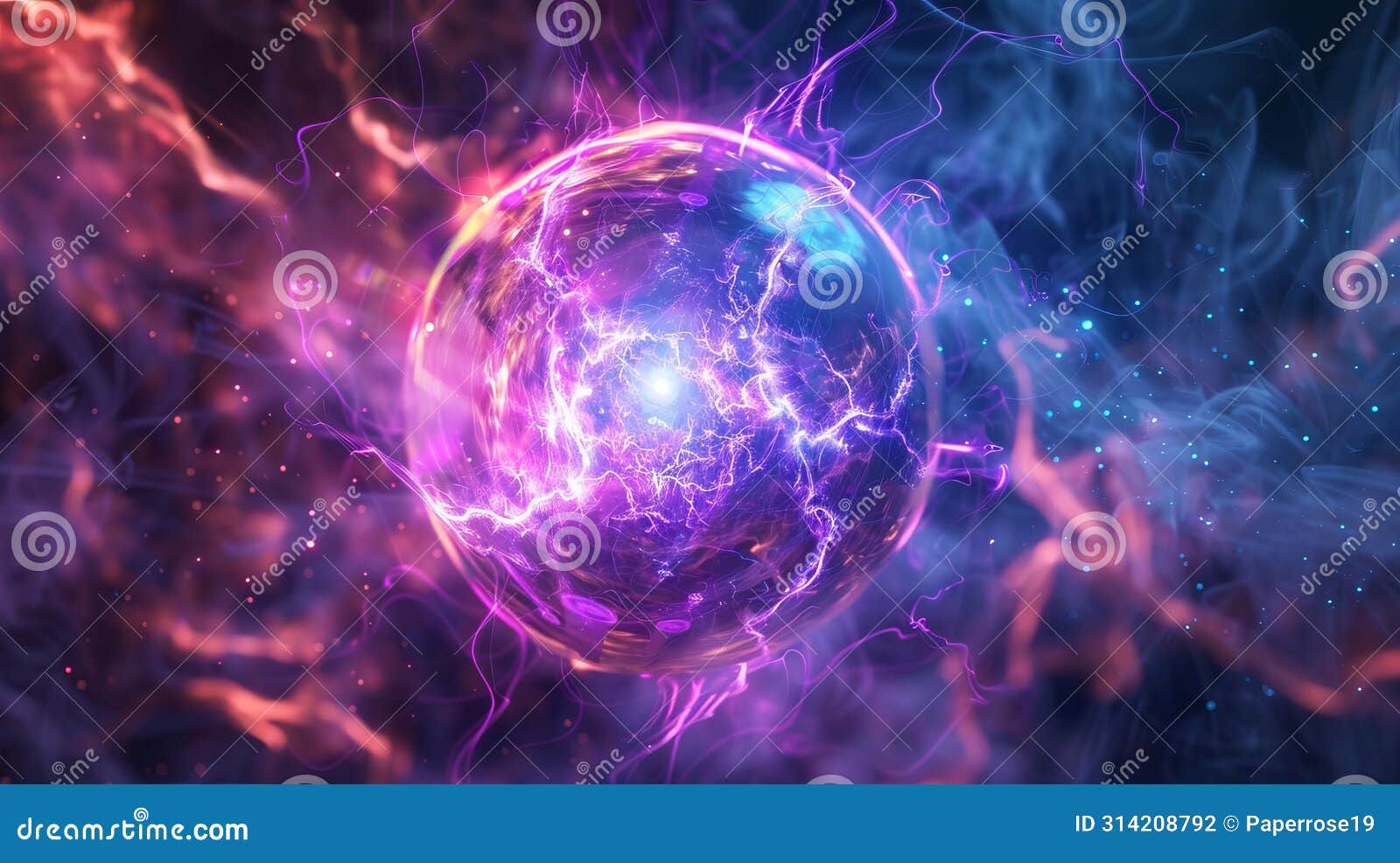 Electromagnetic Plasma Sphere Stock Illustration - Illustration of ...