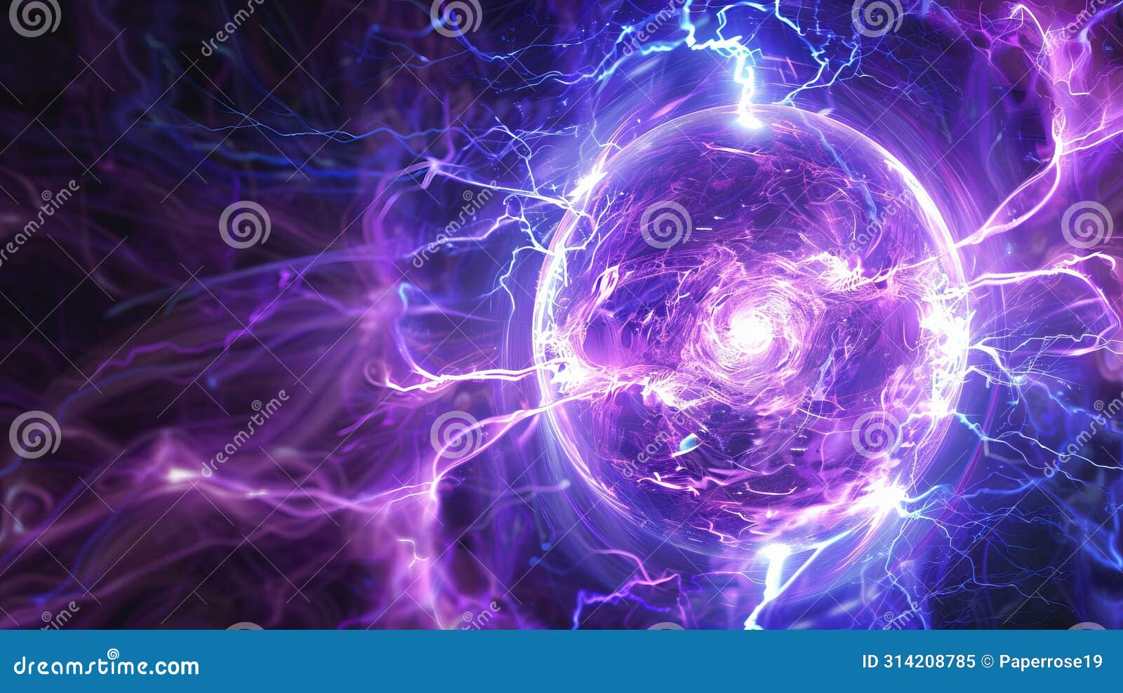 Electromagnetic Plasma Sphere Stock Illustration - Illustration of ...
