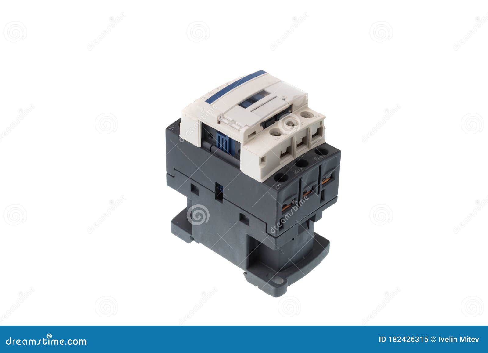 Electromagnetic Relay for Three Phase Voltage, Isolated on White ...