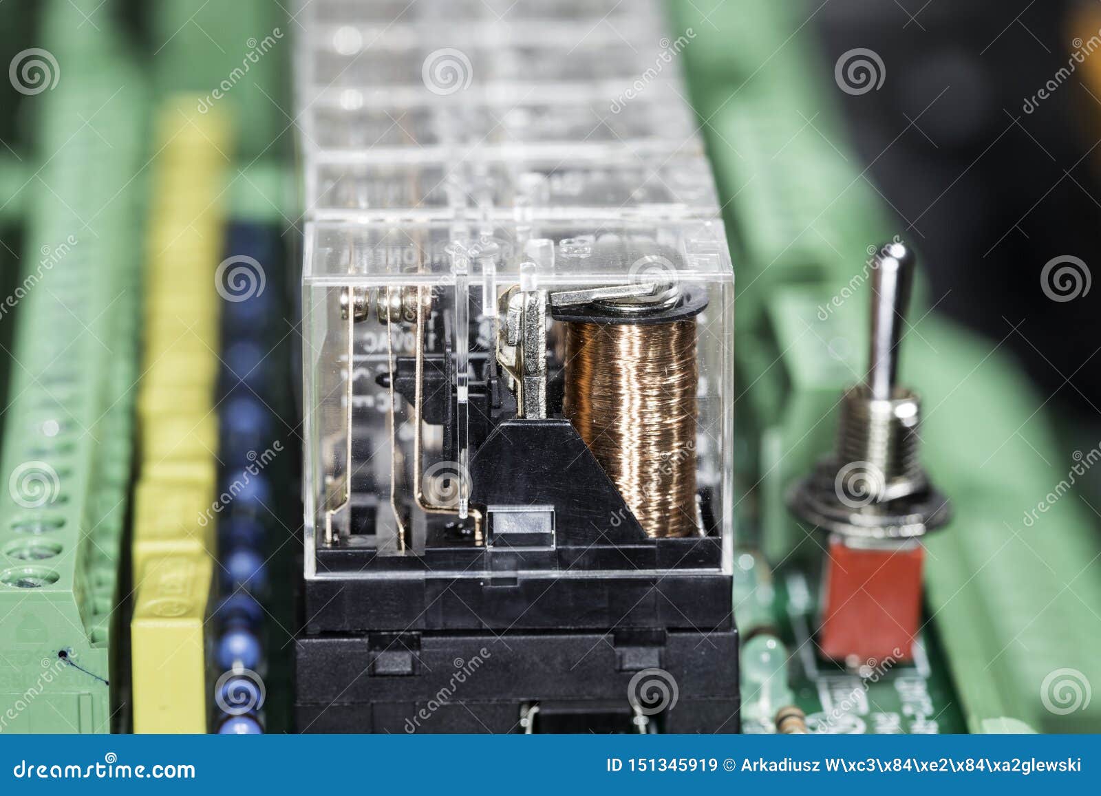 Electromagnetic relays stock image. Image of signal - 151345919
