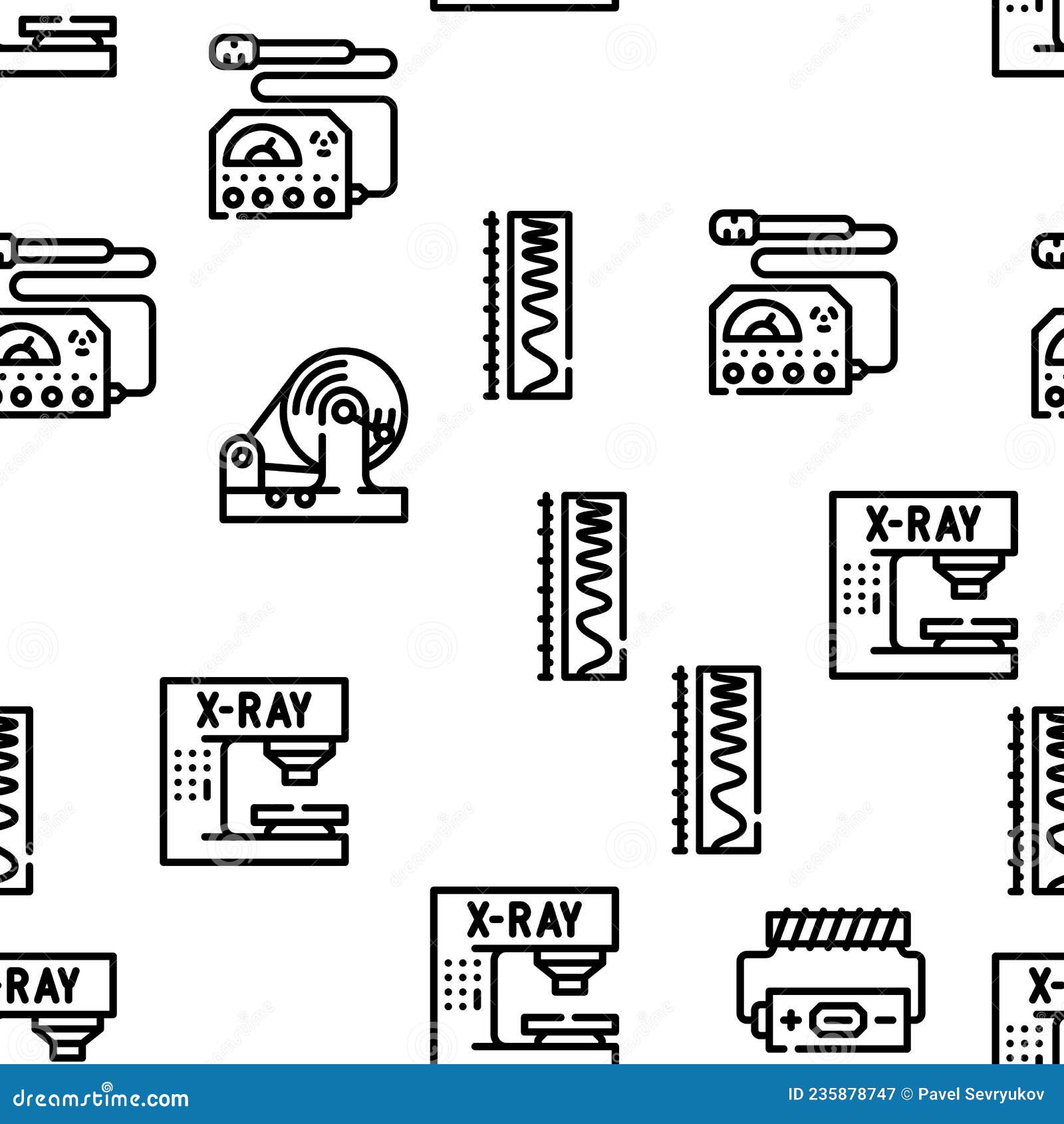 Electromagnetic Science Physics Vector Seamless Pattern Stock Vector ...