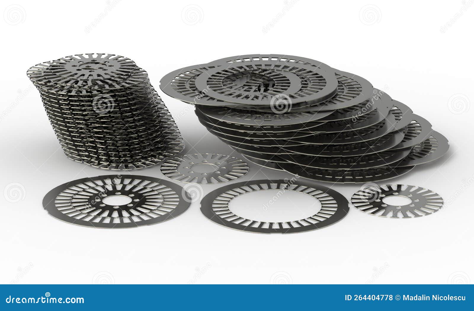 Stator And Rotor For Electric Generator Exploded View 3D Rendering ...