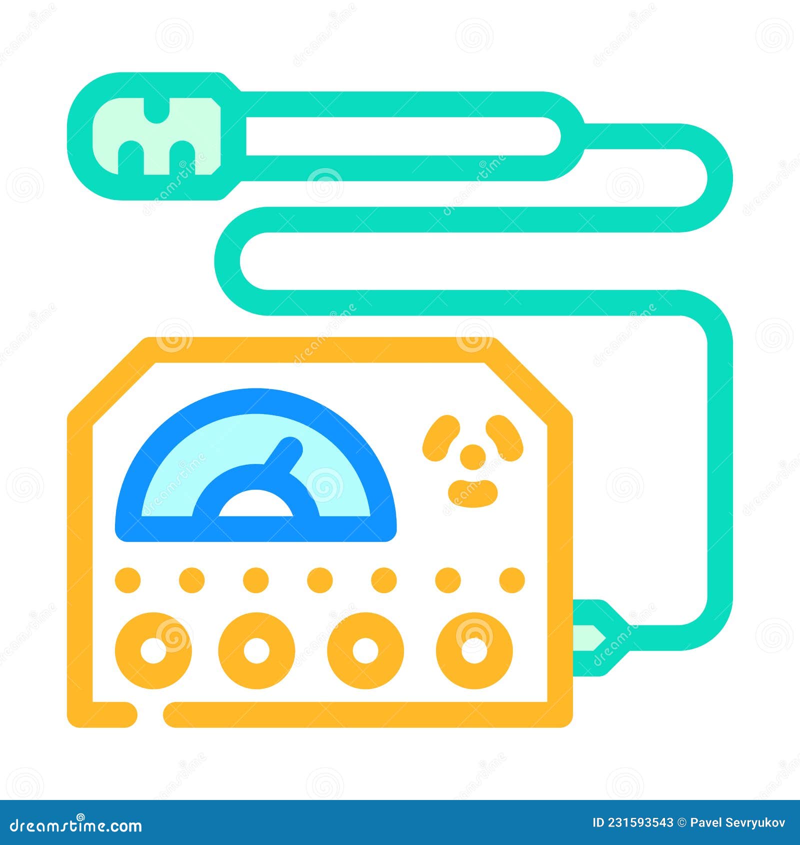 Electromagnetic Wave Meter Color Icon Vector Illustration Stock Vector ...