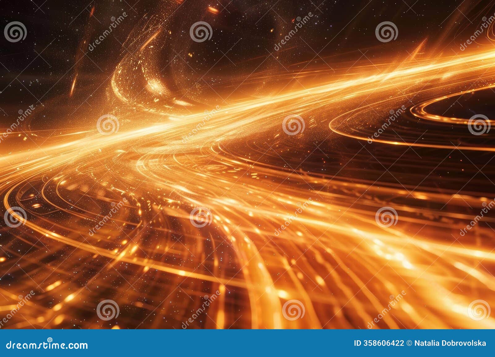 Electromagnetic Waves Concept, Glowing Force Lines, Energy Flow, and ...