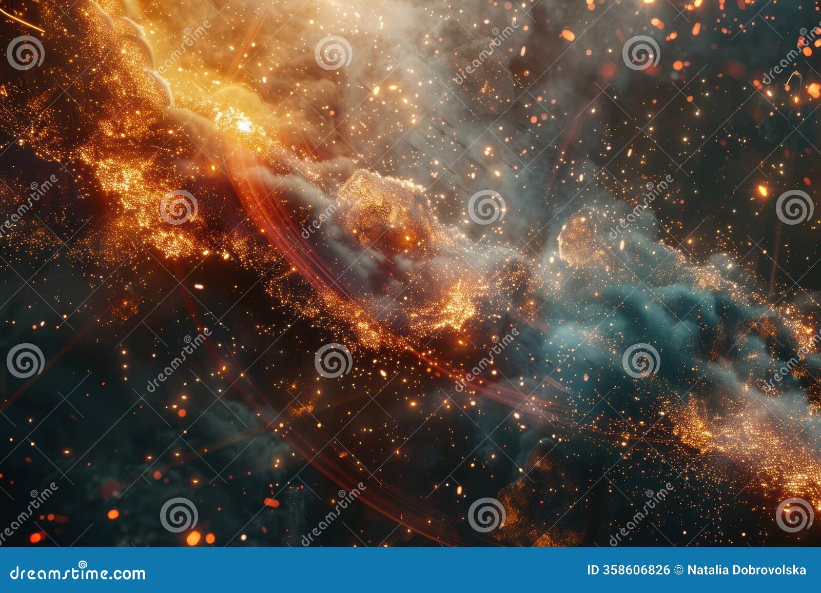 Electromagnetic Waves Concept, Glowing Force Lines, Energy Flow, and ...