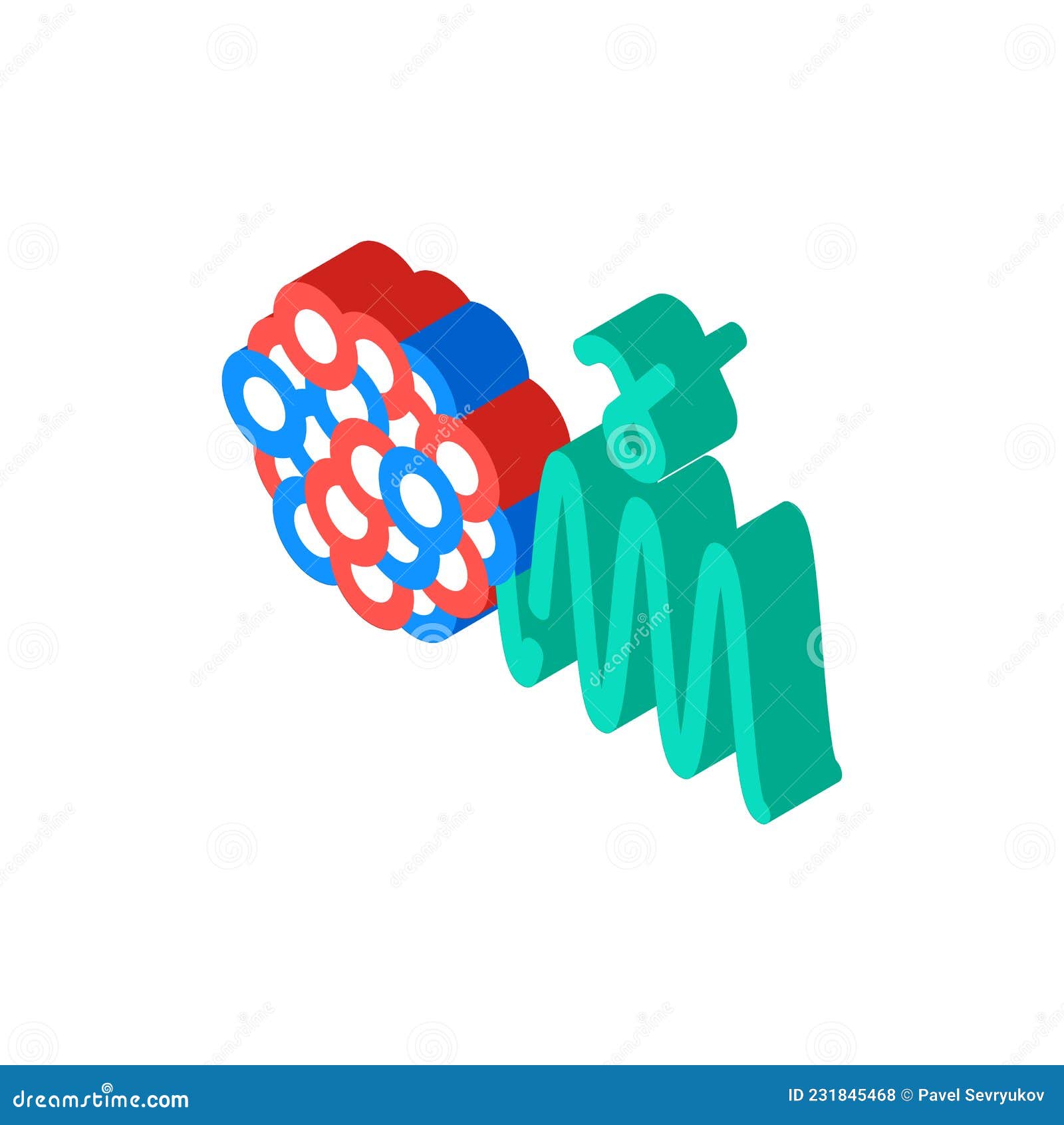Electromagnetic Waves Isometric Icon Vector Illustration Stock Vector ...