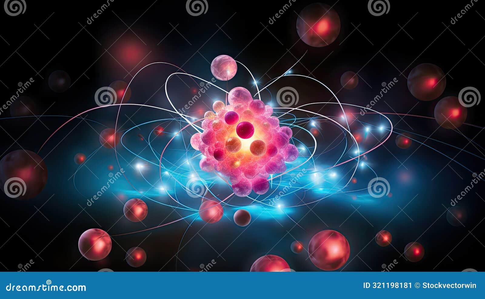 Electron atomic model stock illustration. Illustration of atom - 321198181