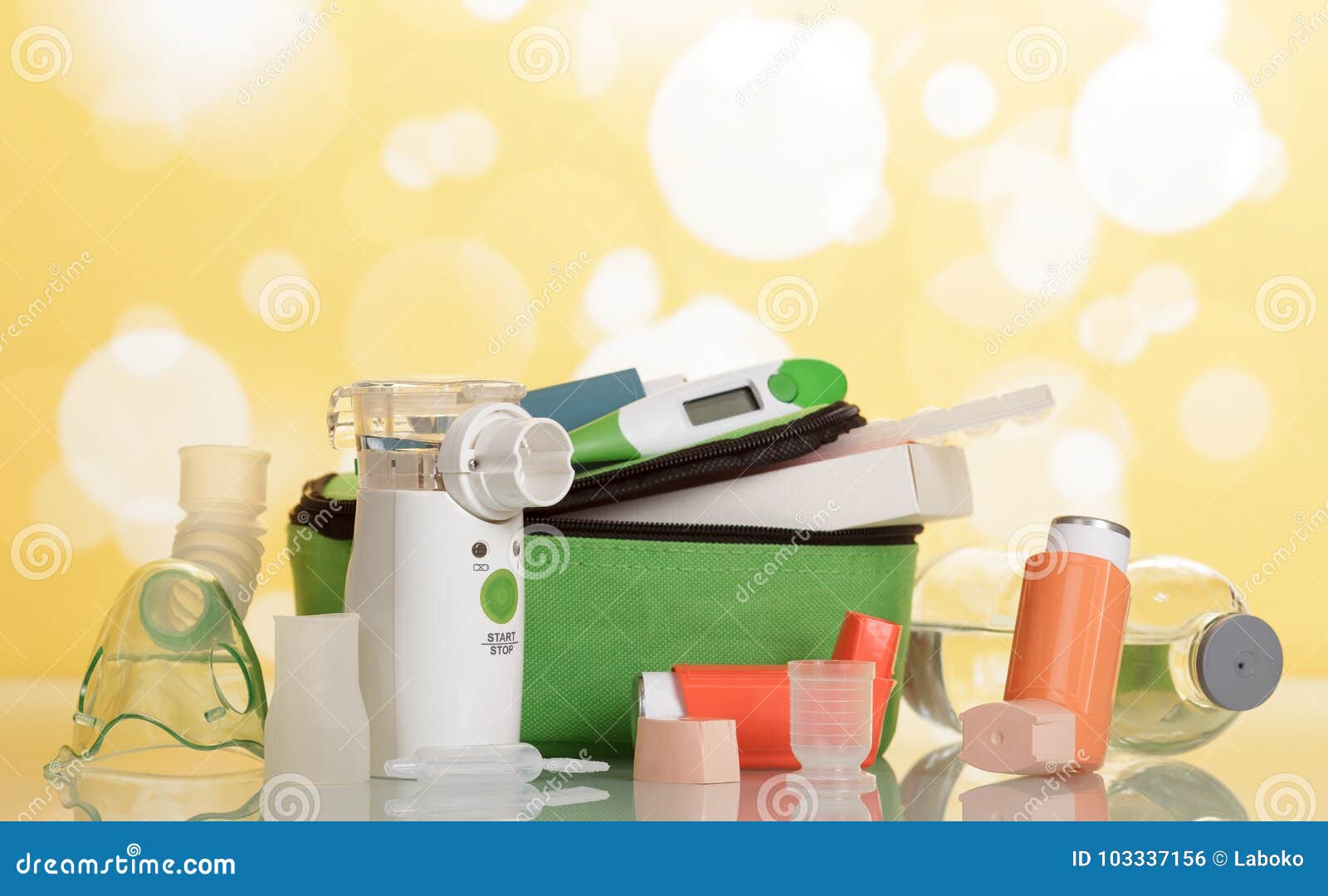 Portable Inhaler On Table Stock Image | CartoonDealer.com #102125797