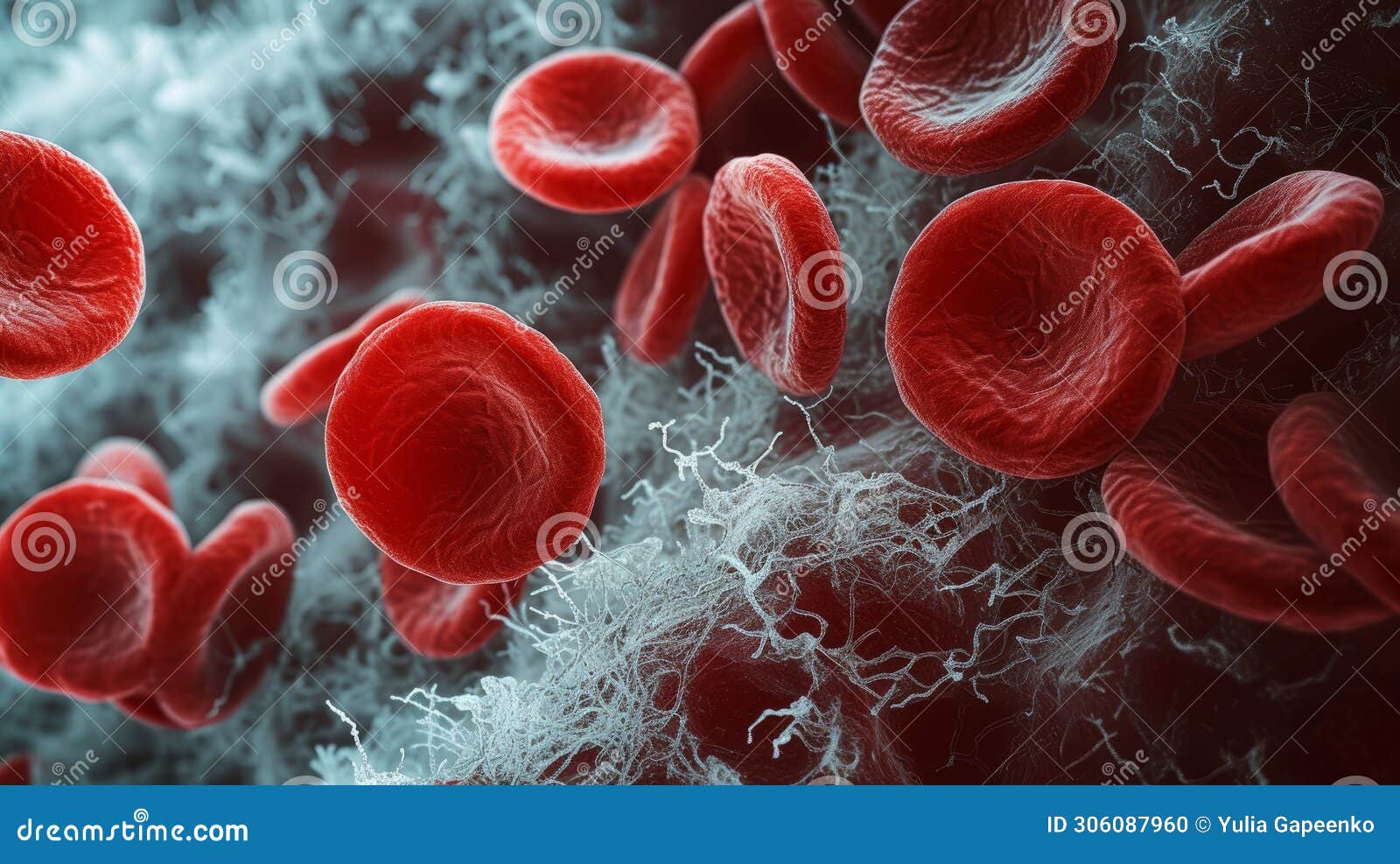 Electron Micrograph of Blood Cells, Showcasing Intricate Cellular ...