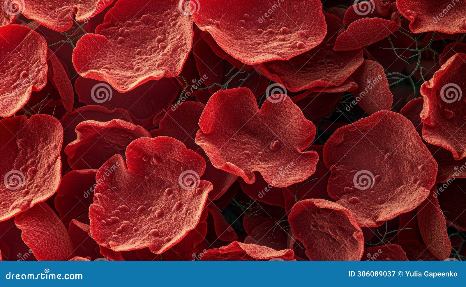 Electron Micrograph of Blood Cells, Showcasing Intricate Cellular ...