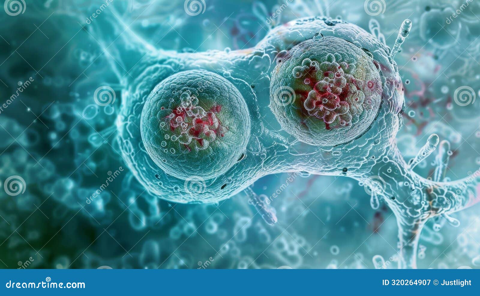 An Electron Micrograph of a Cell in Telophase with Clear Formation of ...