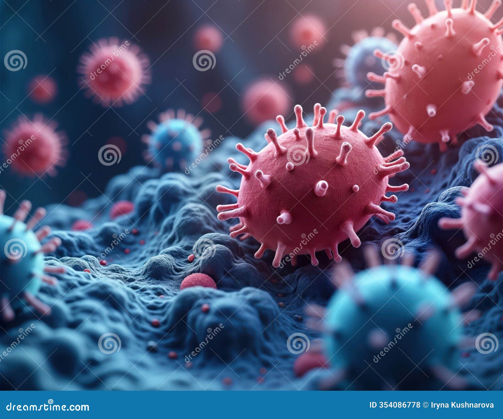Viral Invasion: Microscopic Monster Wallpaper Royalty-Free Cartoon | CartoonDealer.com #311225306