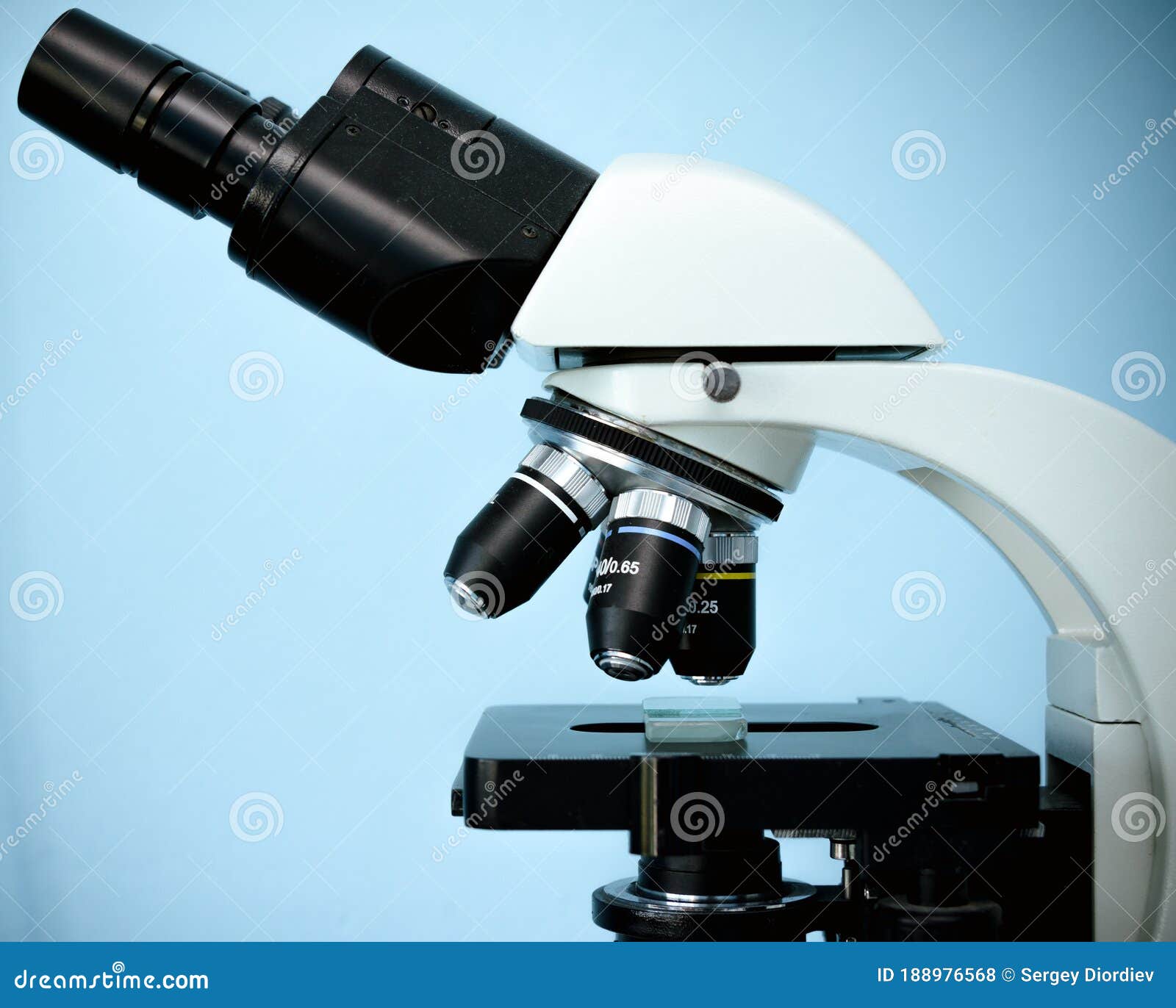 Electron Microscope on a Blue Background. Stock Photo - Image of ...