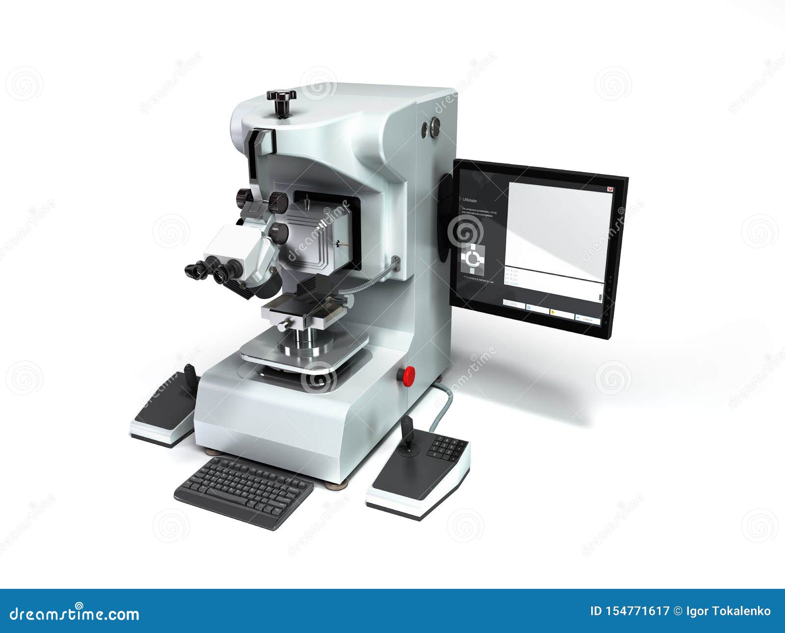 Electron Microscope 3d Render on White Stock Illustration ...