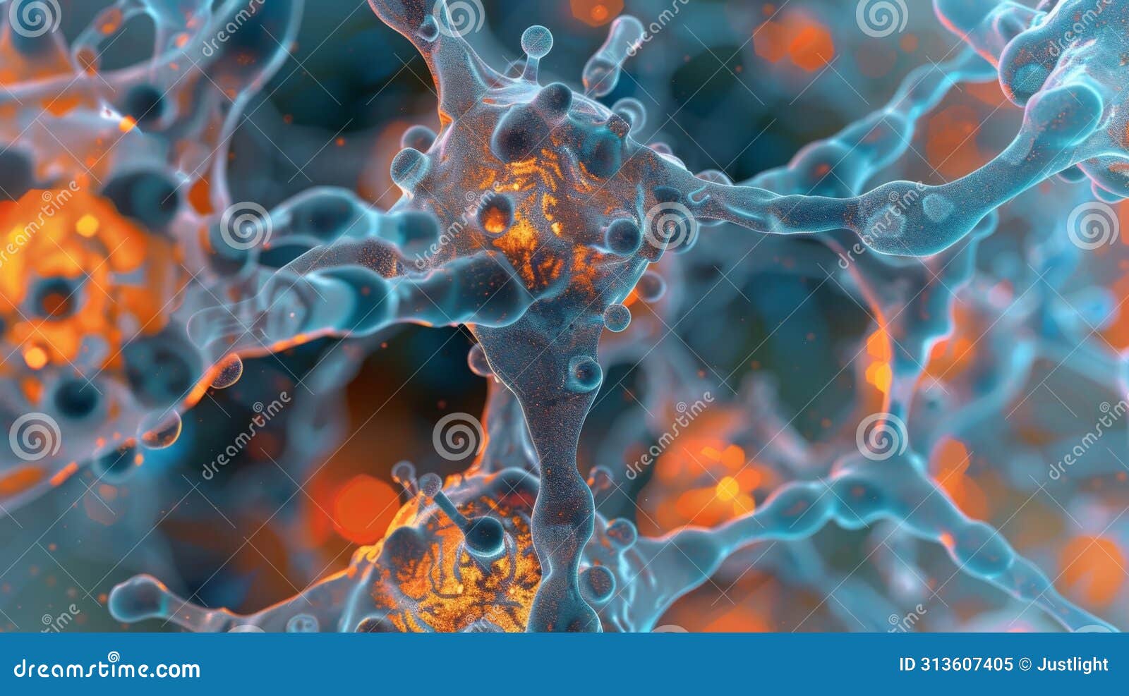 An Electron Microscope Image of a Cell Nucleus with DNA Strands Forming ...