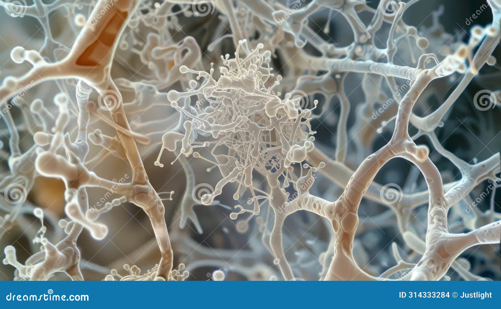 An Electron Microscope Image of Hyphae Magnified Thousands of Times ...