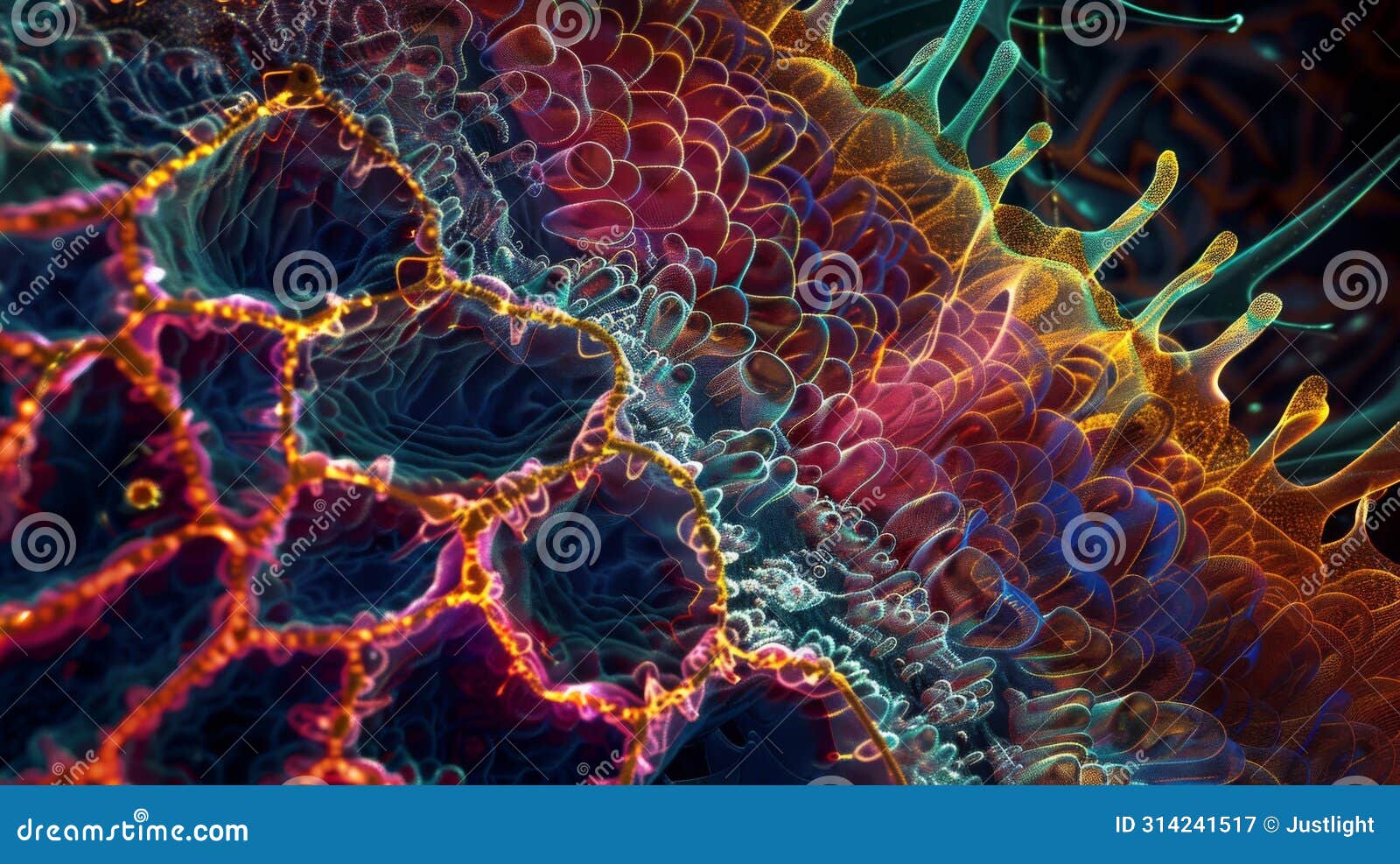 An Electron Microscope Image of a Neural Tissue Section Giving a ...