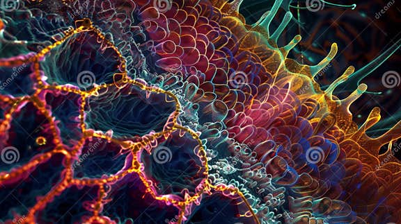 An Electron Microscope Image of a Neural Tissue Section Giving a ...