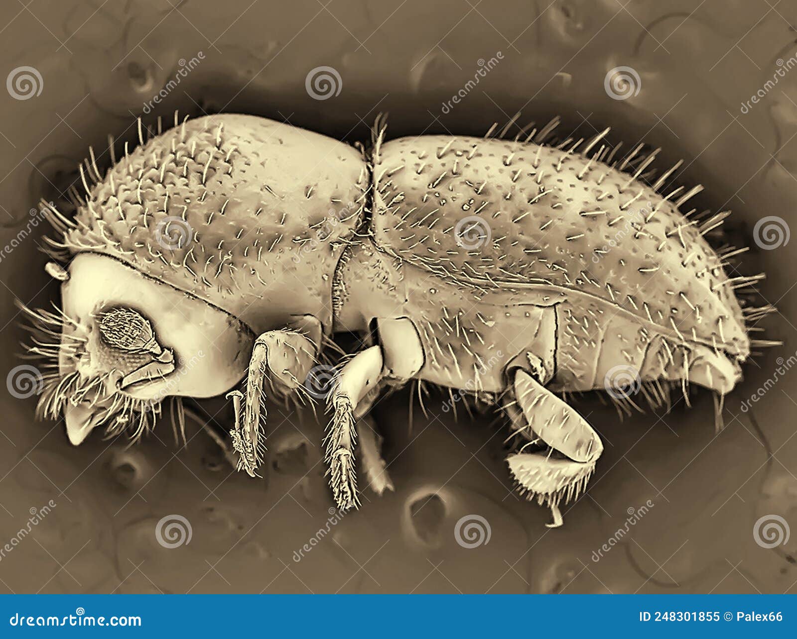Electron Microscope Photo of a Bark Beetle Stock Image - Image of ...