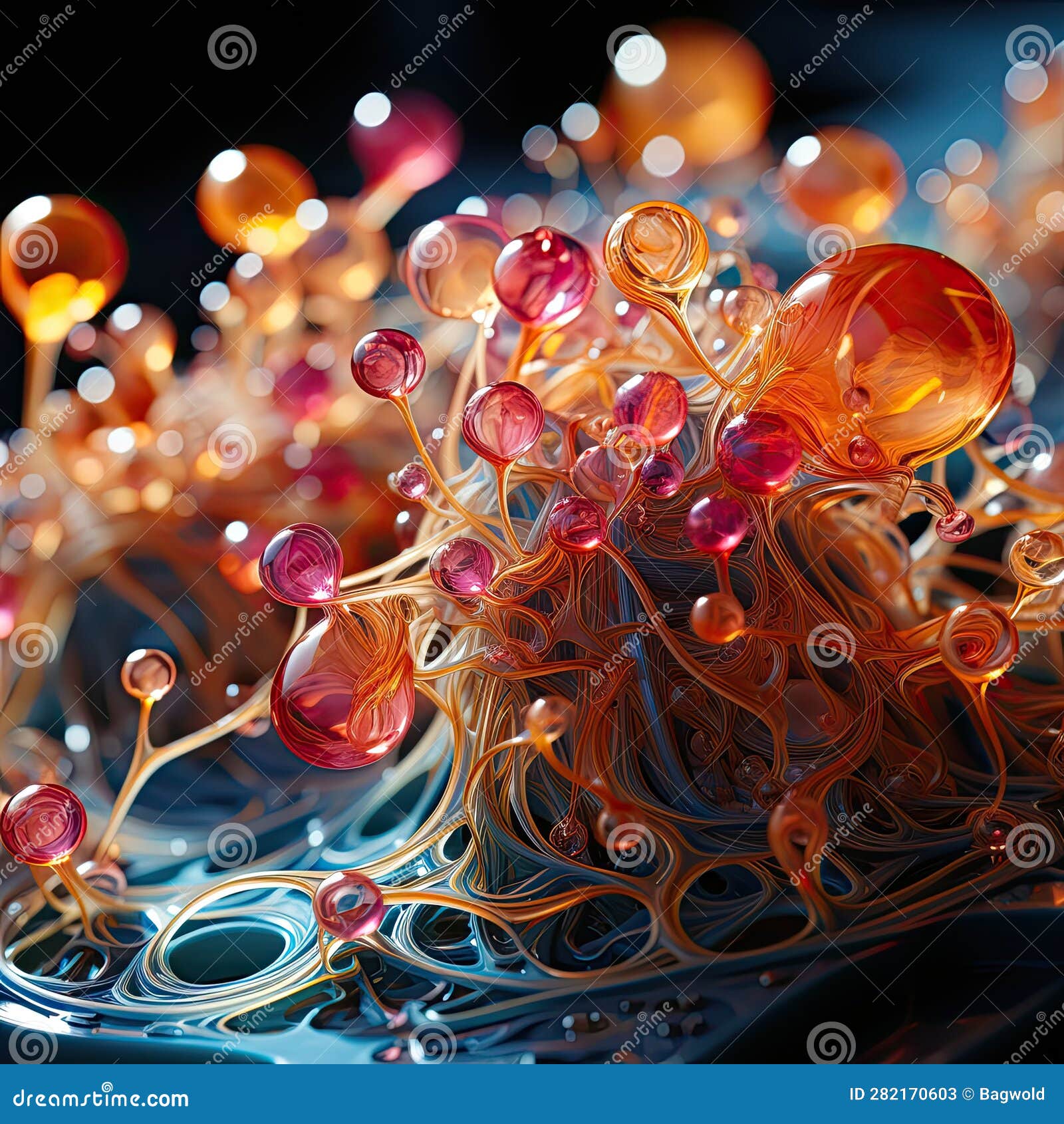 Electron Microscope View Of Atoms And Electrons Forming Organic Shapes ...