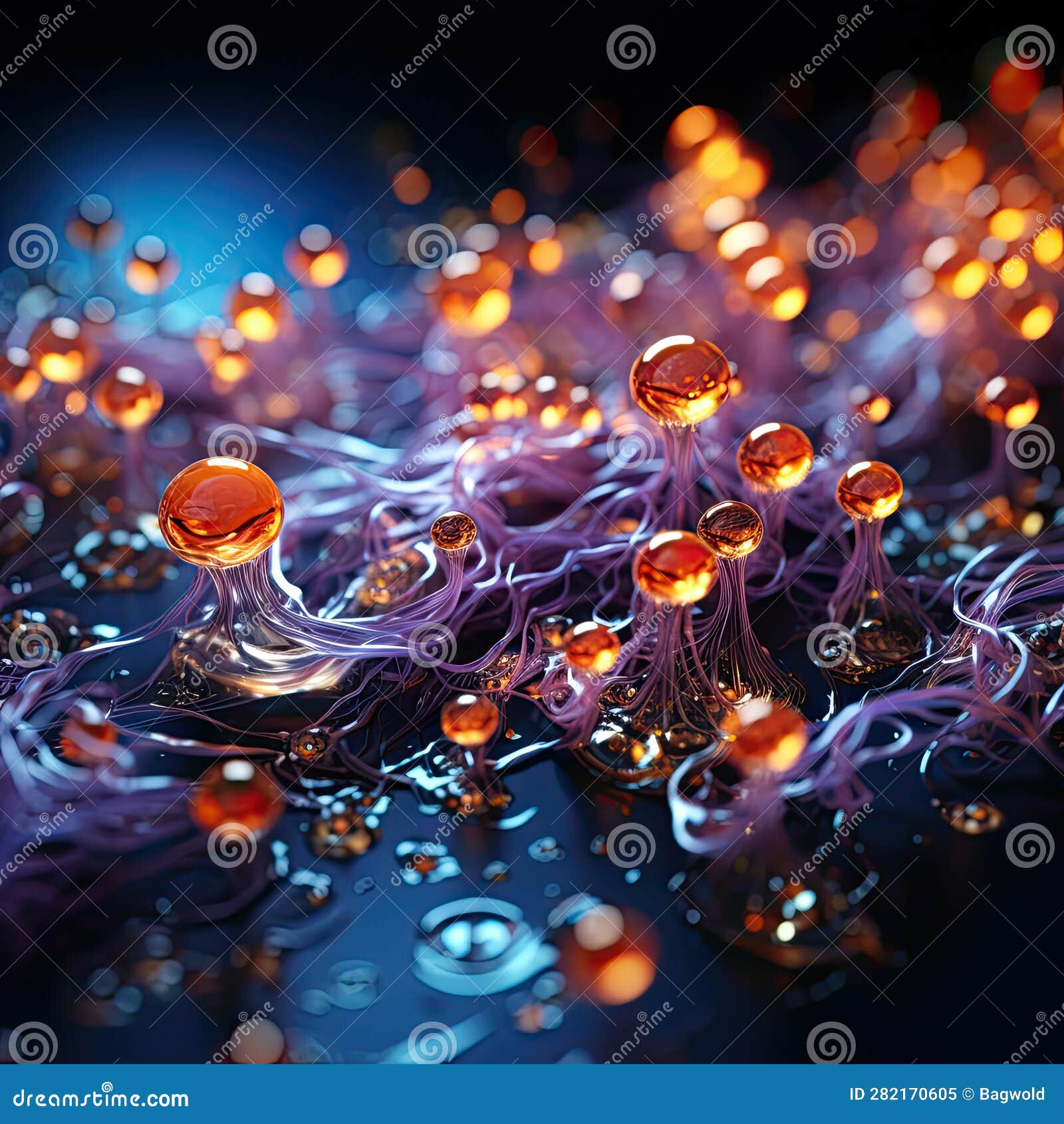 Electron Microscope View of Atoms and Electrons Forming Organic Shapes ...