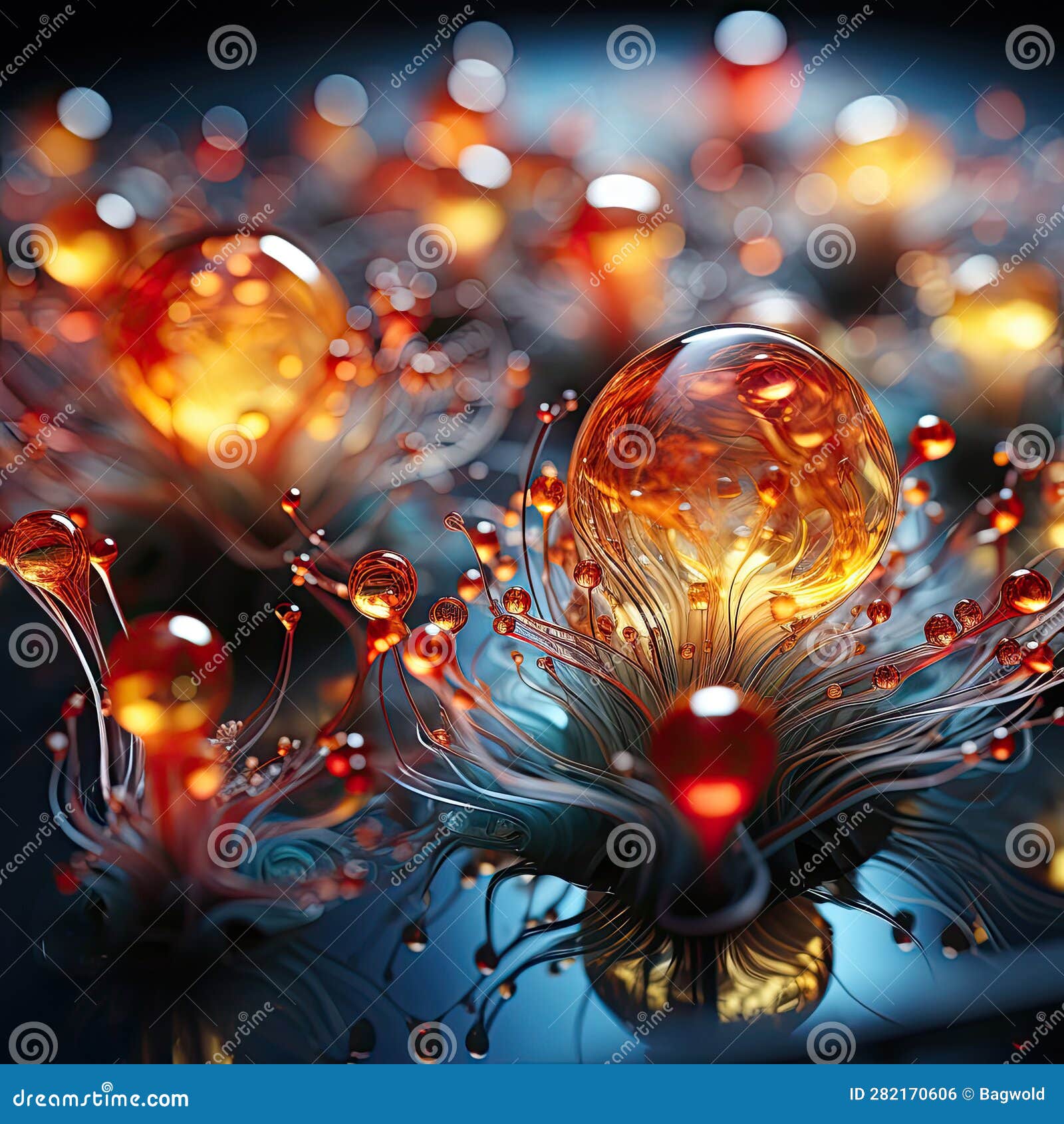 Electron Microscope View of Atoms and Electrons Forming Organic Shapes ...